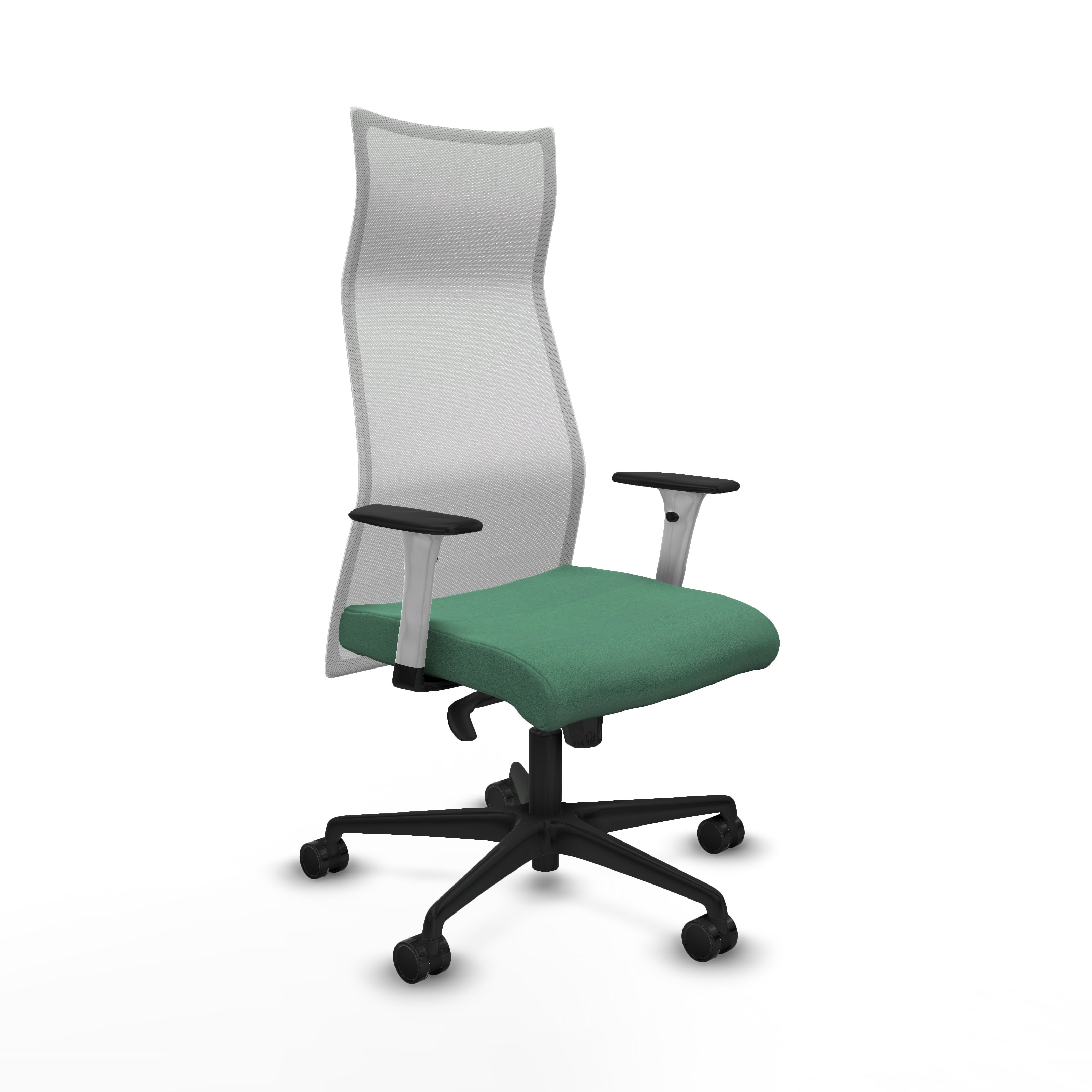 Sillón Albacete con mecanismo Sincro tapizada con Tela color Verde ...