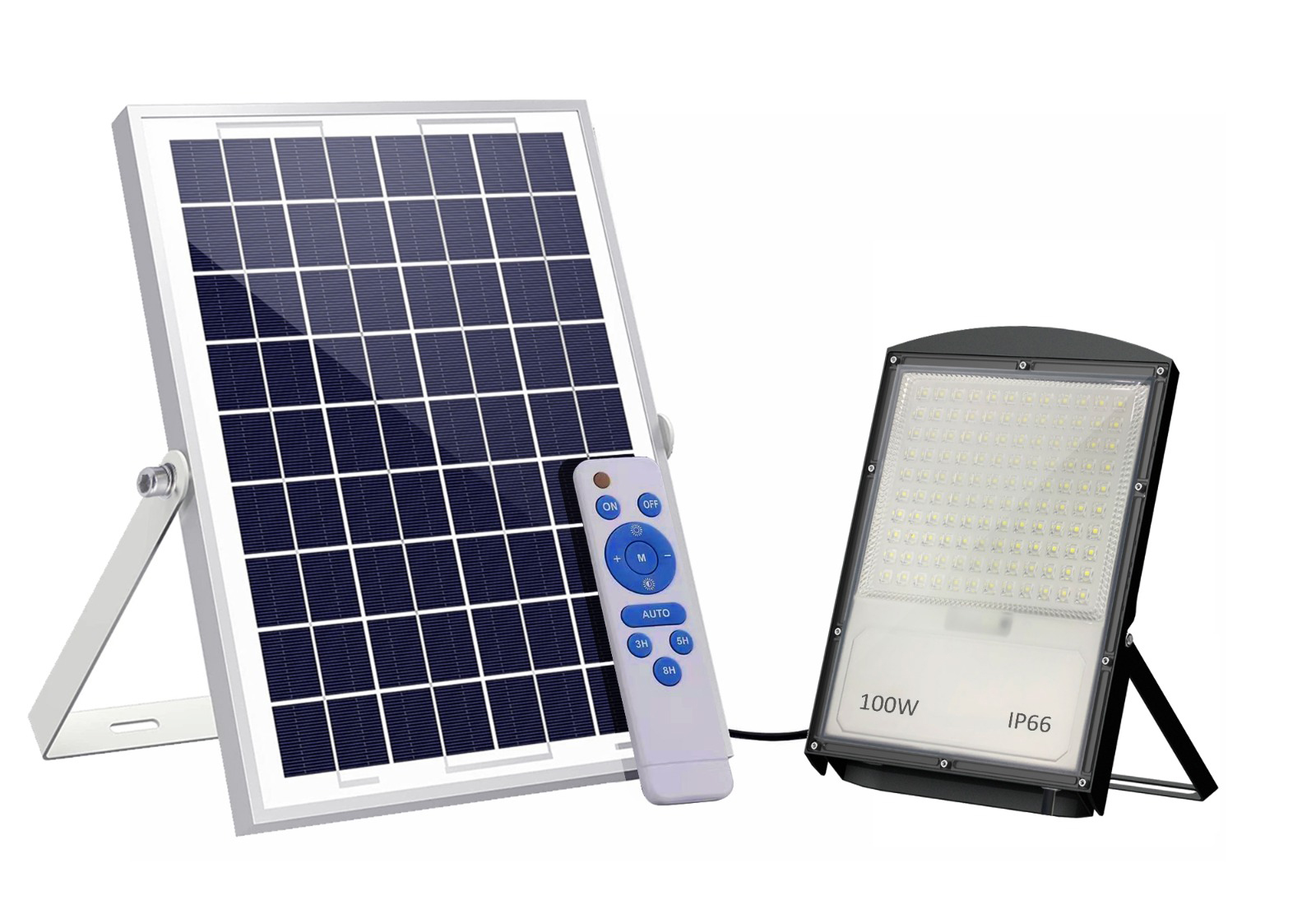 Proyector LED 100W con Panel Solar y Control Remoto | Leroy Merlin