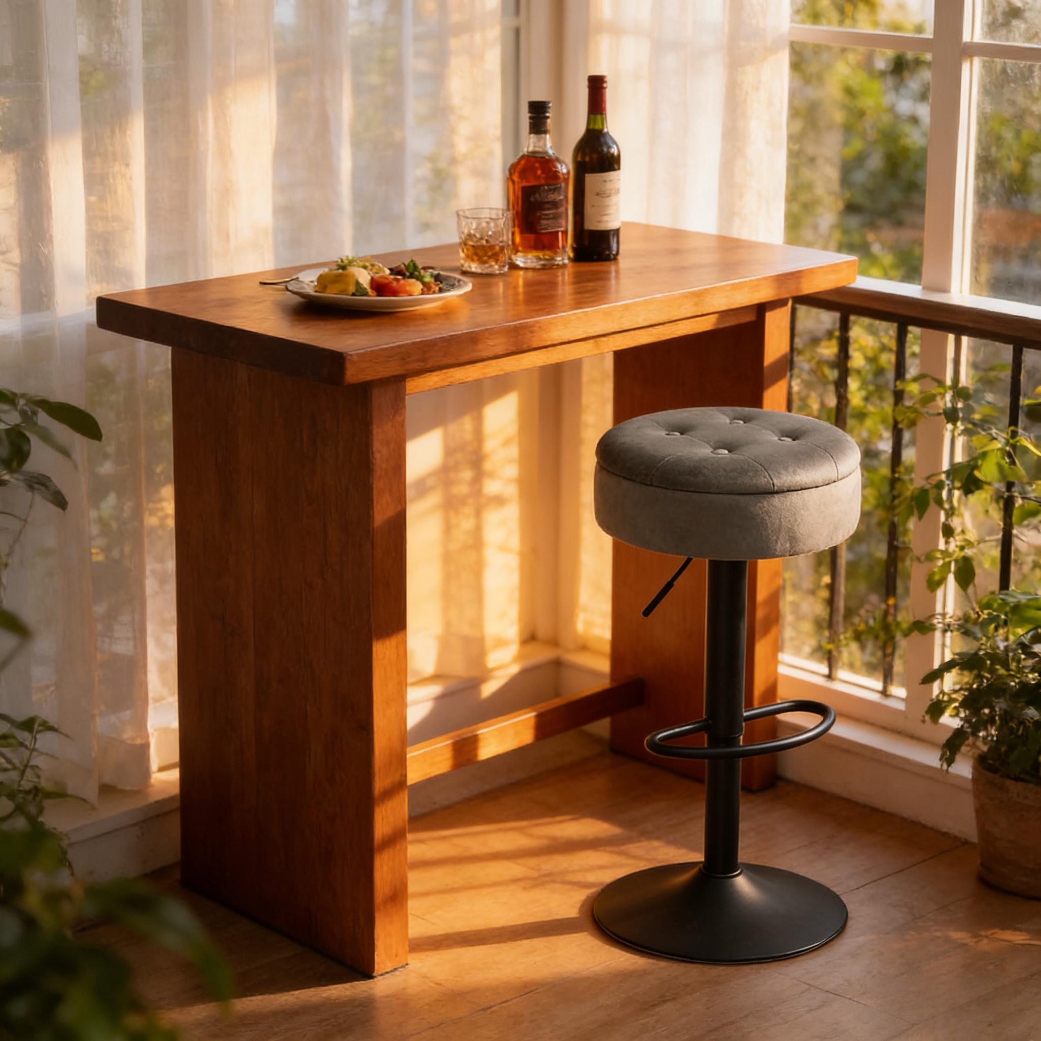1 tabouret de bar élégant avec rangement, adapté pour coin petit ...