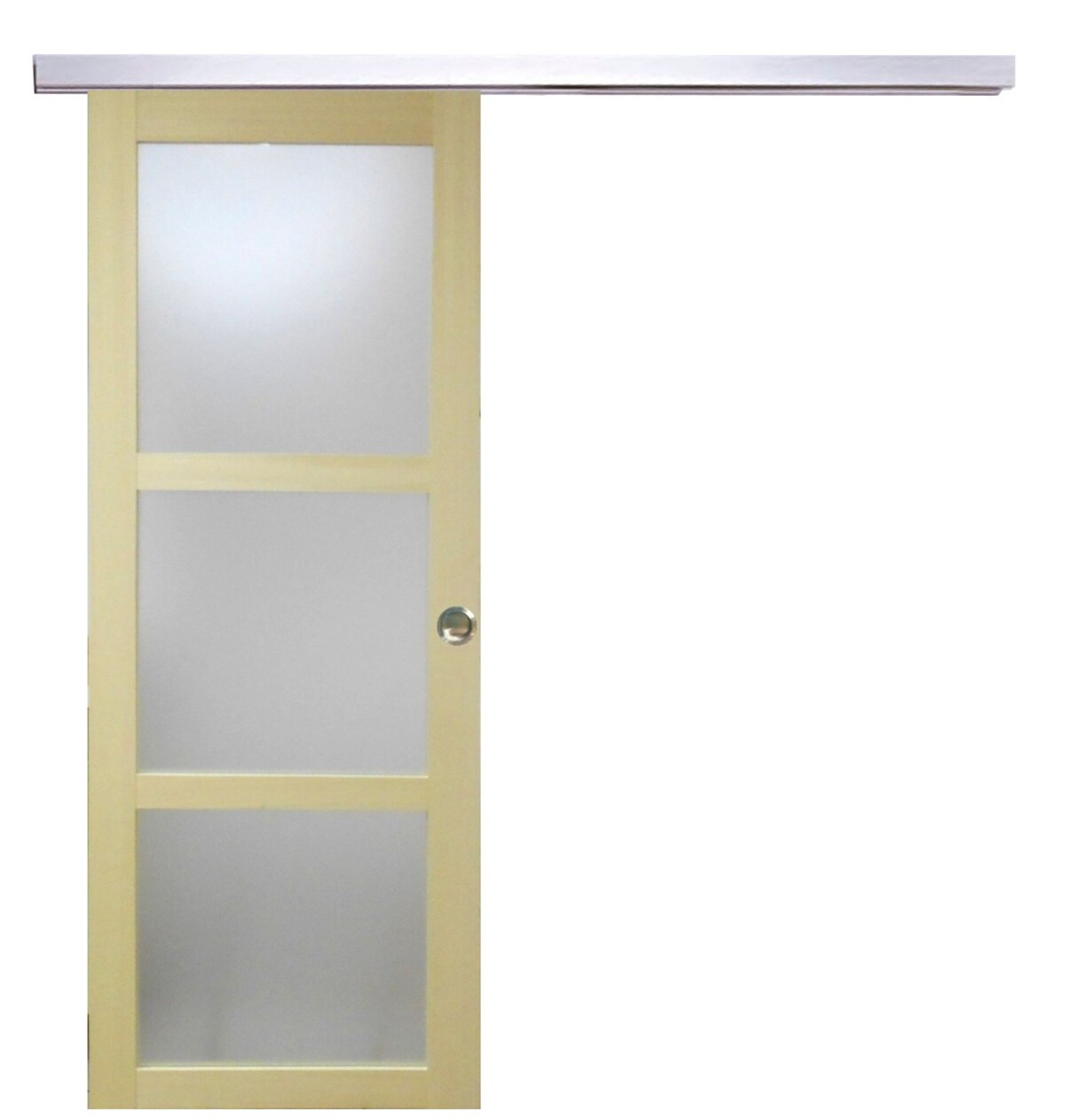 Porte Coulissante Bois Ayous Vitree H204 X L83 + Rail Alu Et Coquilles ...