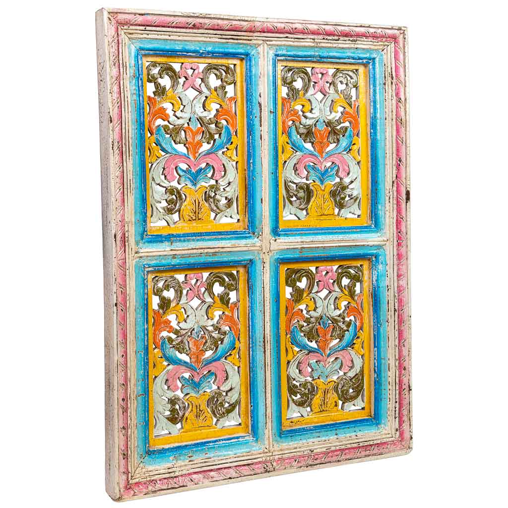 Panel De Madera Tallada Acabado Artesanal Rojo | Leroy Merlin