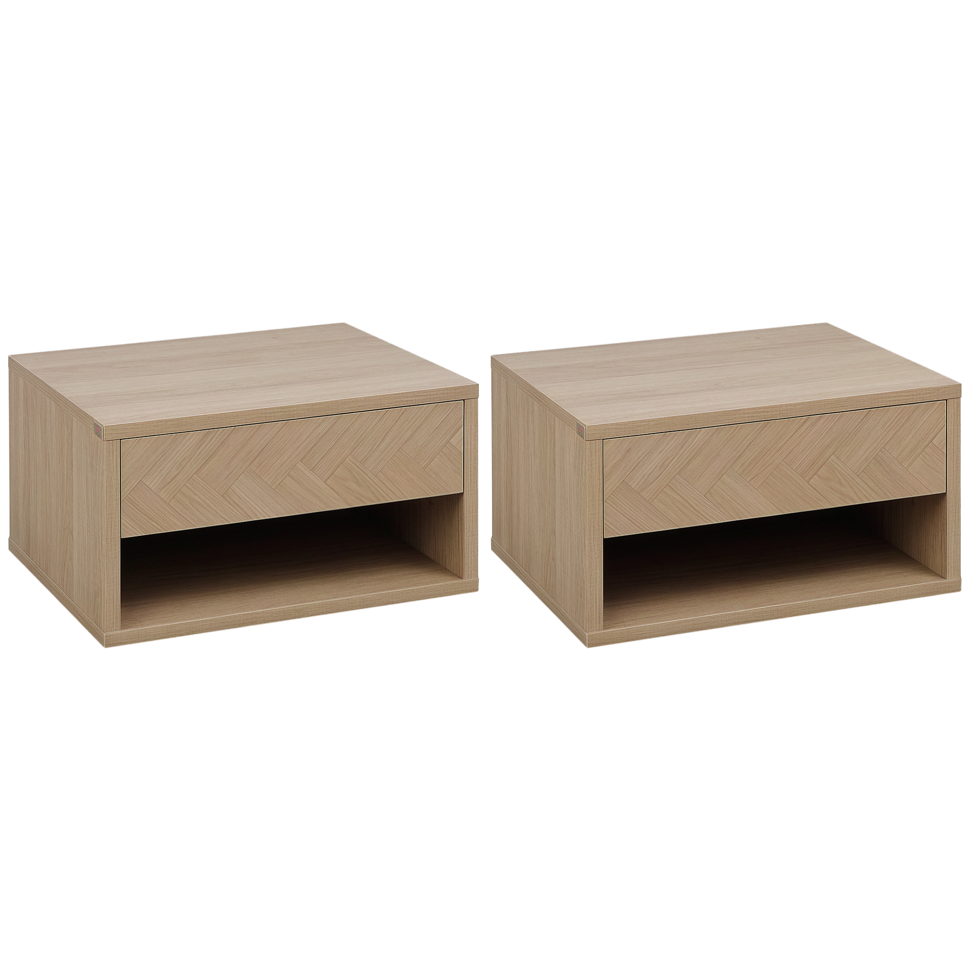 Lot de 2 tables de chevet murales table de nuit tiroir coulissant niche ...