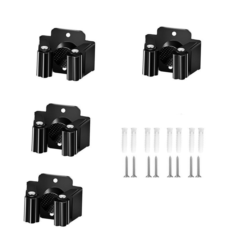 AULEDIO Escobero de pared para 4 escobas, escurridor de acero ...