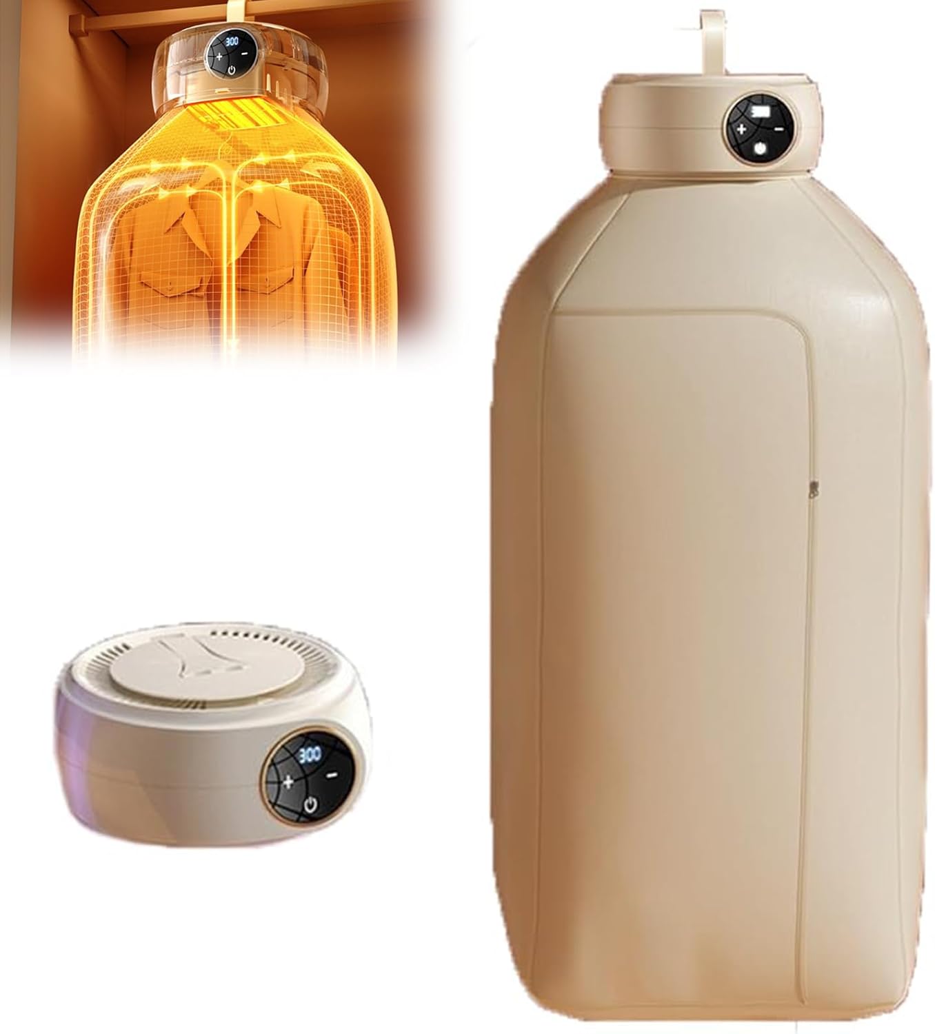 Sèche-Linge Portable 600 W, Écran LED, Sac de Séchage, Air Chaud 360 ...