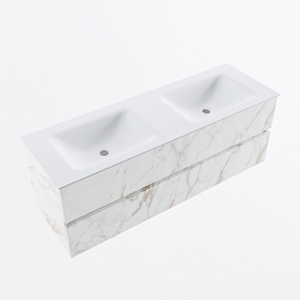 MONDIAZ VICA 140cm mueble de baño Carrara 2 cajones. con Lavabo CLOUD ...