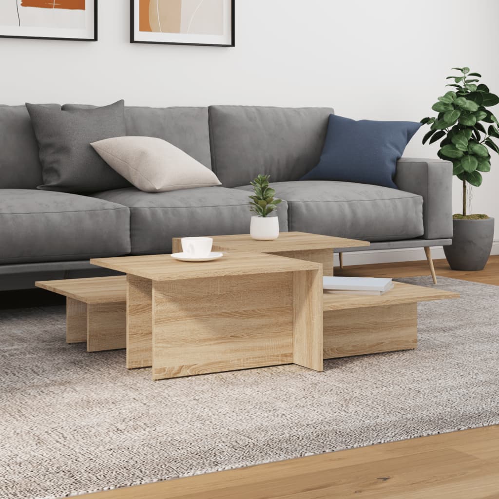 Tables basses 2 pcs | Tables d'appoint | Tables de salon Chêne sonoma ...