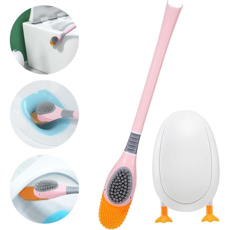 2 Pièces Brosse Toilettes WC Diving Duck, Brosse Nettoyage avec Support ...