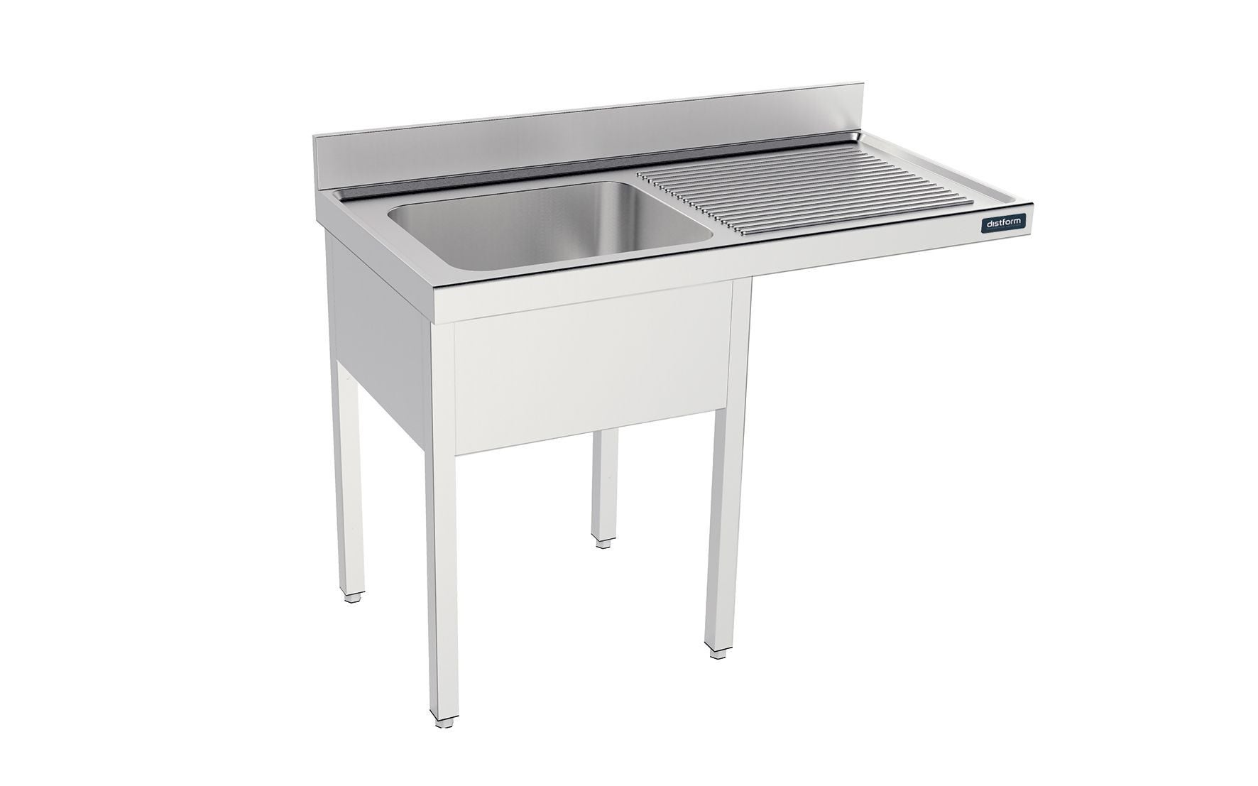 Plonge avec Bâti Egouttoir à Gauche et Espace pour Lave-Vaisselle Gamme 600 - Distform - l120 ...