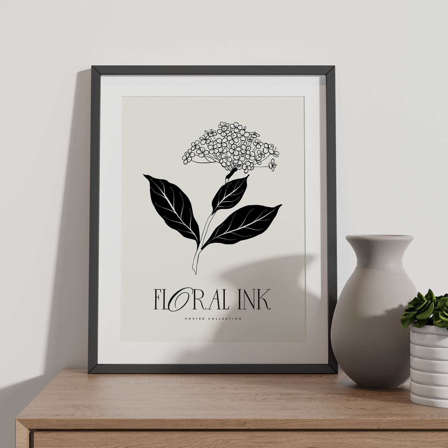 Nacnic Affiche Avec Des Fleurs Et Des Plantes En Noir Et Blanc. Flox ...