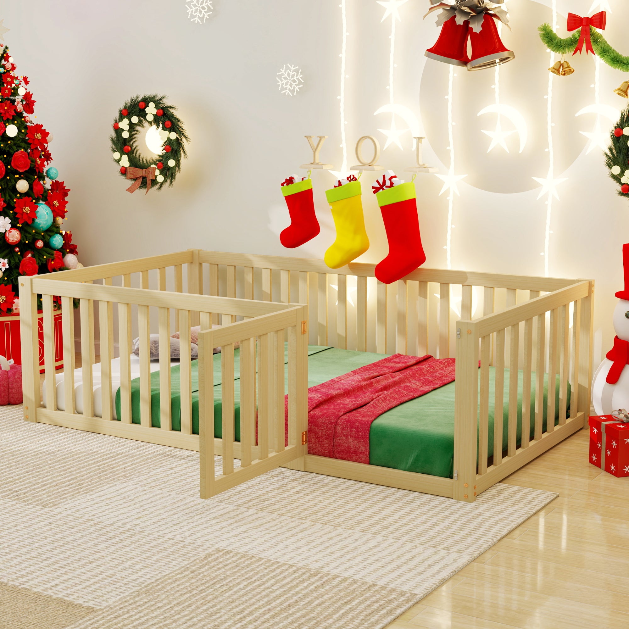 Cama baja 90x200 cm, cama baja para bebé, cama infantil, estructura de ...