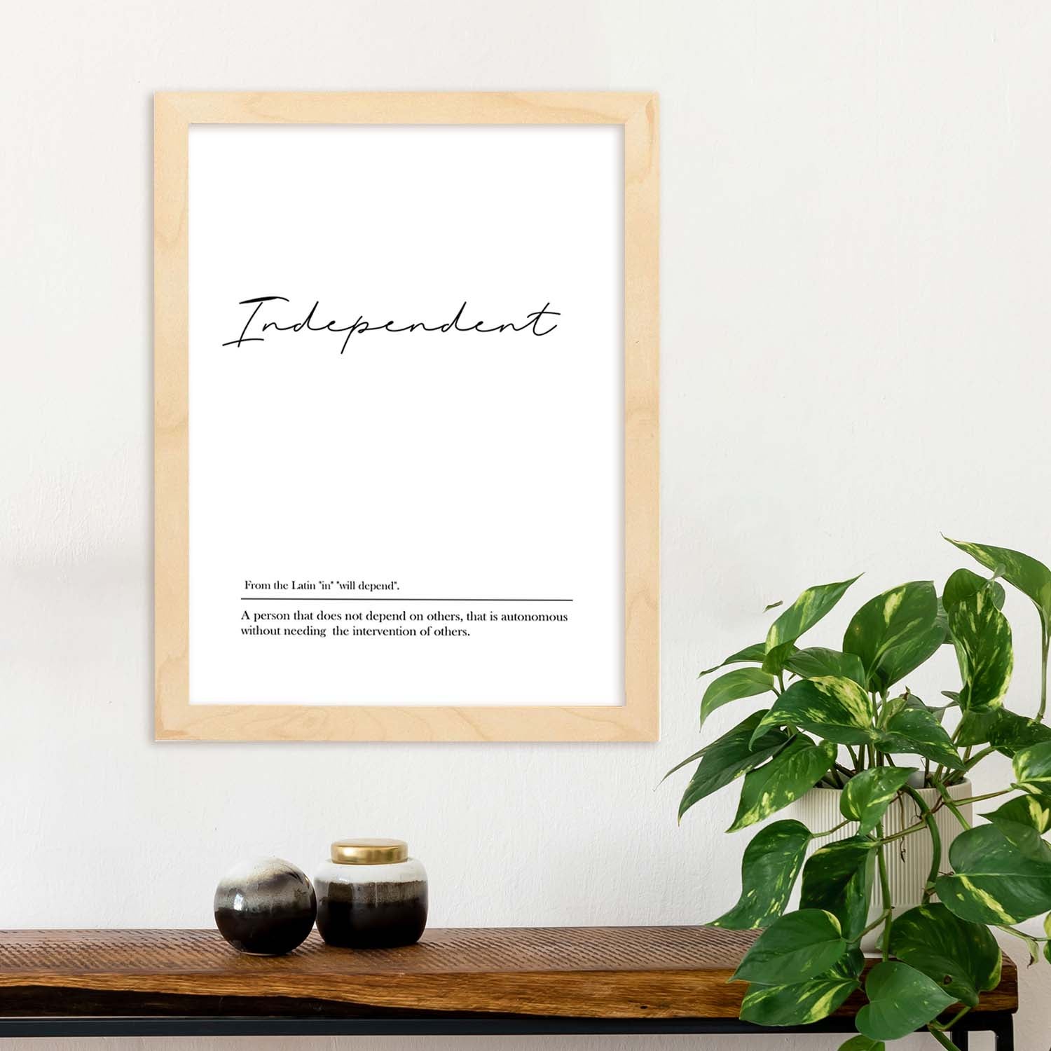 Définition Finale Indépendante. Affiche De Mot Avec Définitions. A4 ...