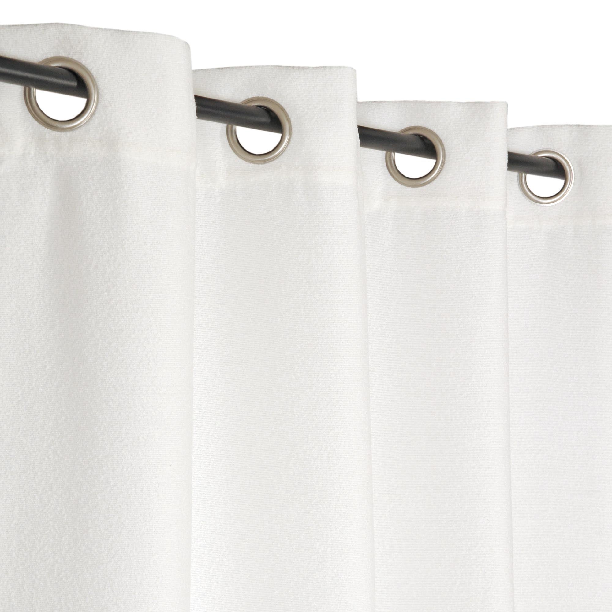 Rideau Uni fil chenille bouclette à œillets 140x240cm, Ecru | Leroy Merlin