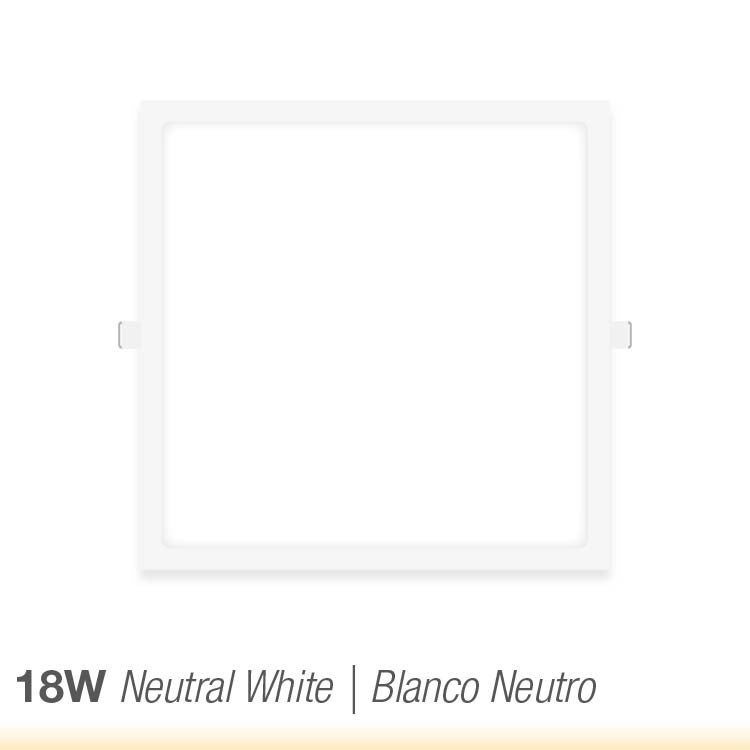 Foco Downlight LED Plafón cuadrado blanco, 22.3x22.3cm 18W 1440lm ...
