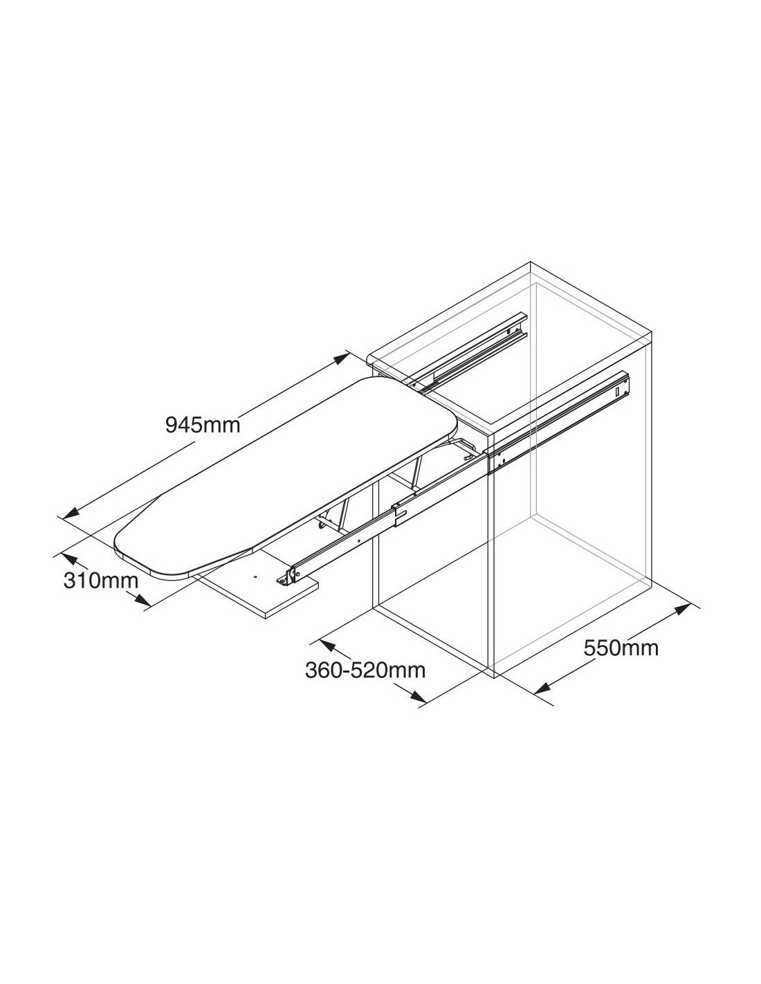 Emuca Table à repasser pliante et extractible pour armoire Iron, Acier ...