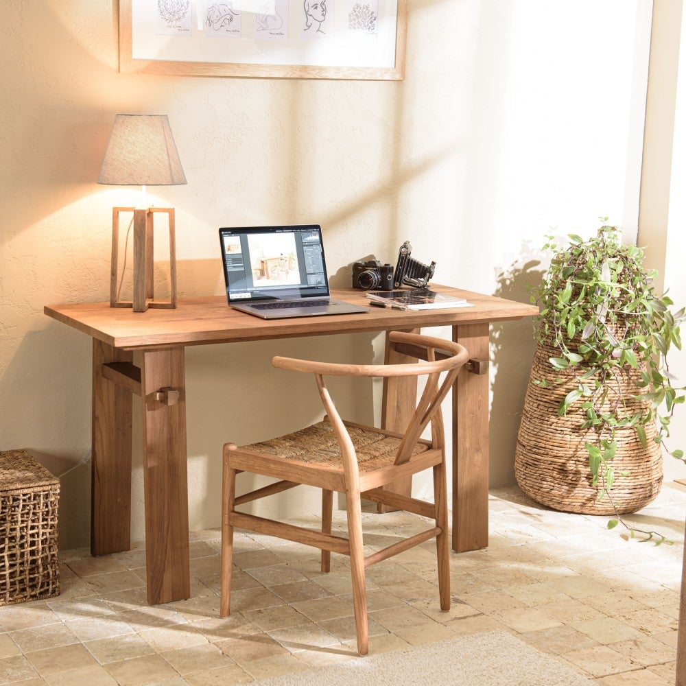 SIXTINE - Bureau 140x60cm en bois de teck recyclé | Leroy Merlin
