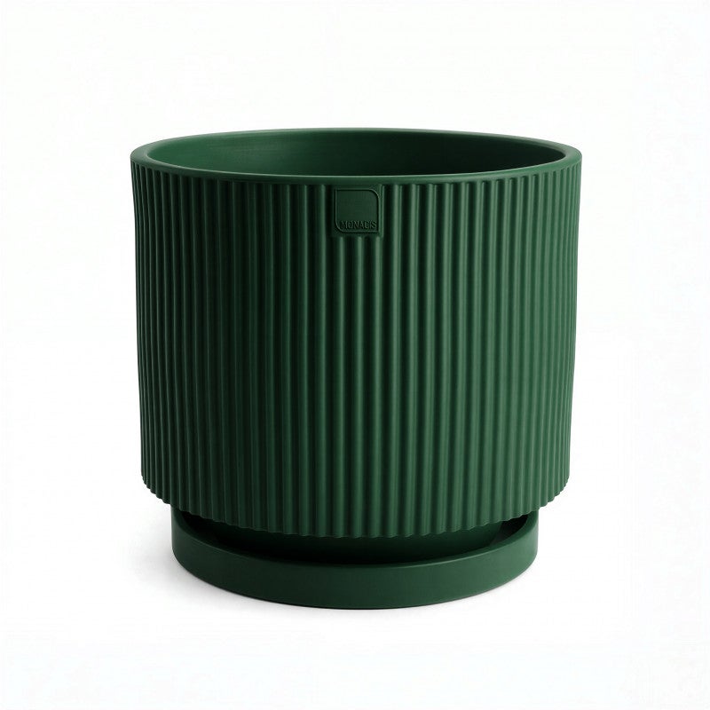 VERTIGO 50 Ø50 H45 Vase au design moderne en polymère vert lac ...