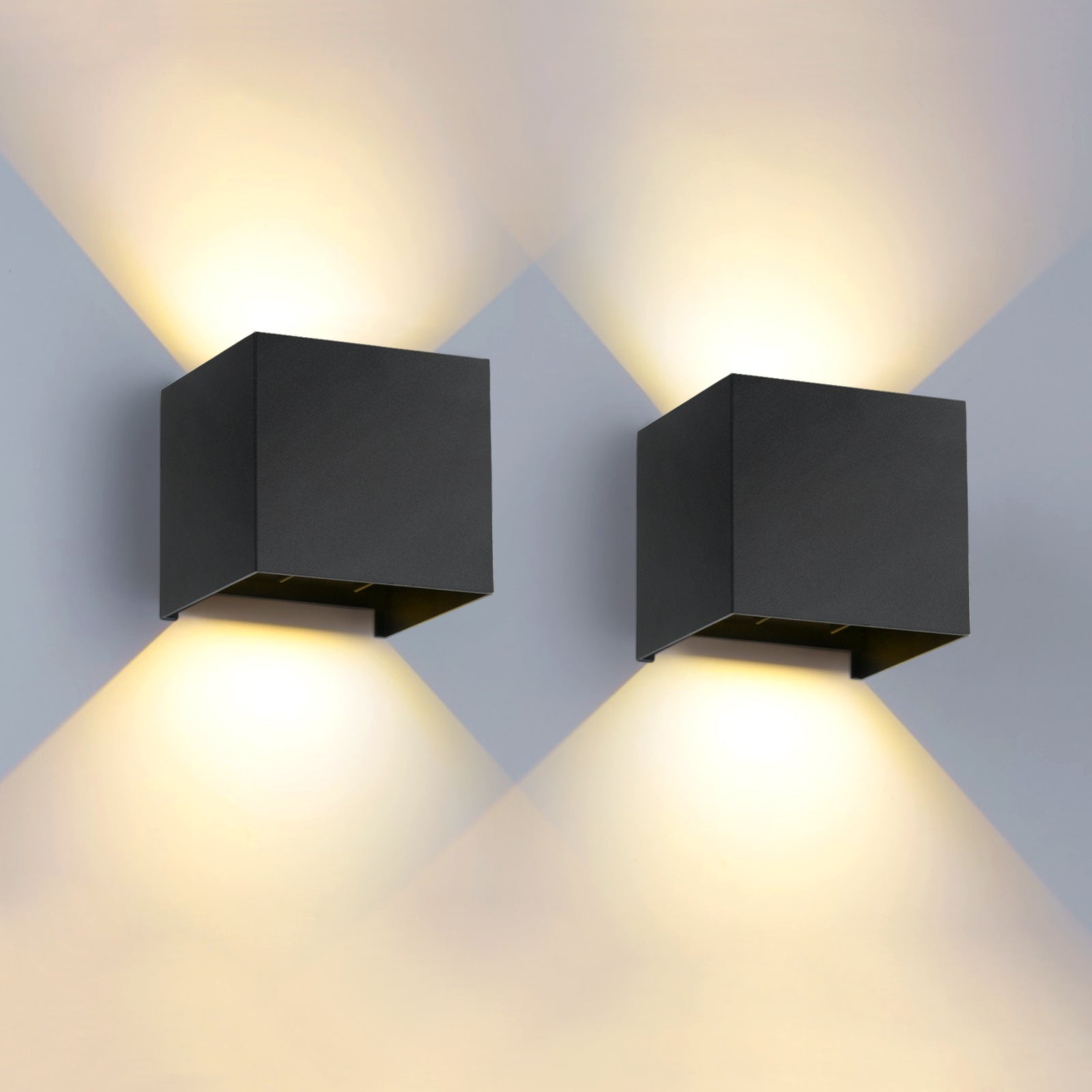 COMELY Aplique Exterior LED Negro 12W 1450 lm Haz Ajustable Iluminación ...