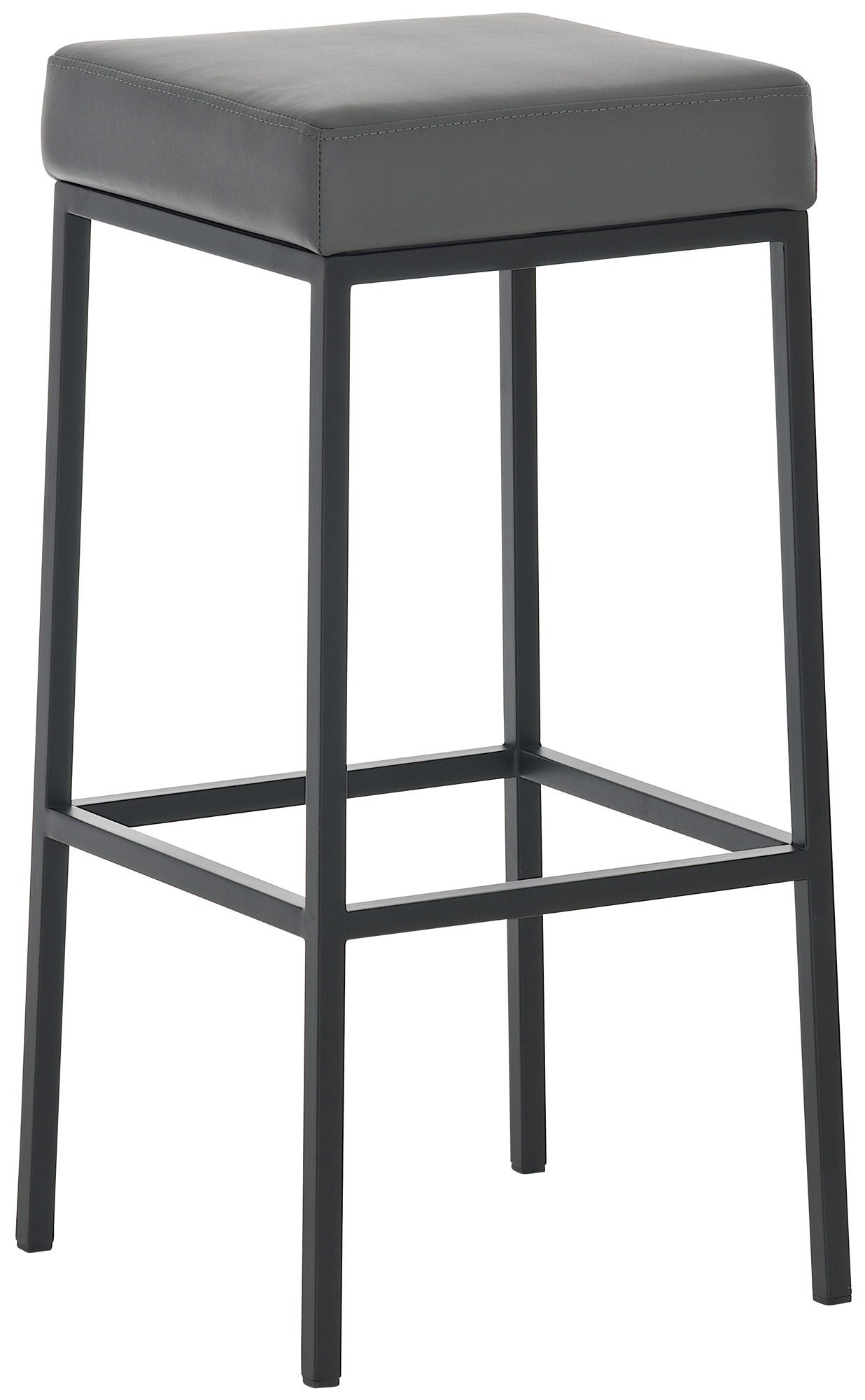 Taburete de bar de diseño moderno en sintético gris patas cuadradas en ...