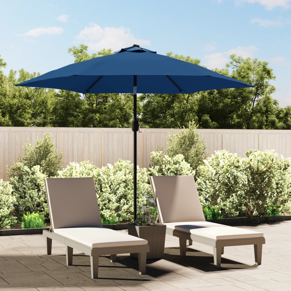 Parasol d'extérieur avec poteau en métal 300 cm Azuré - PANGIVO | Leroy ...