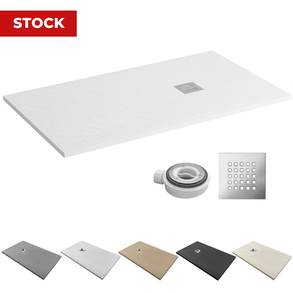 Plato de Ducha de Resina Antideslizante | Válvula y Rejilla Acero ...