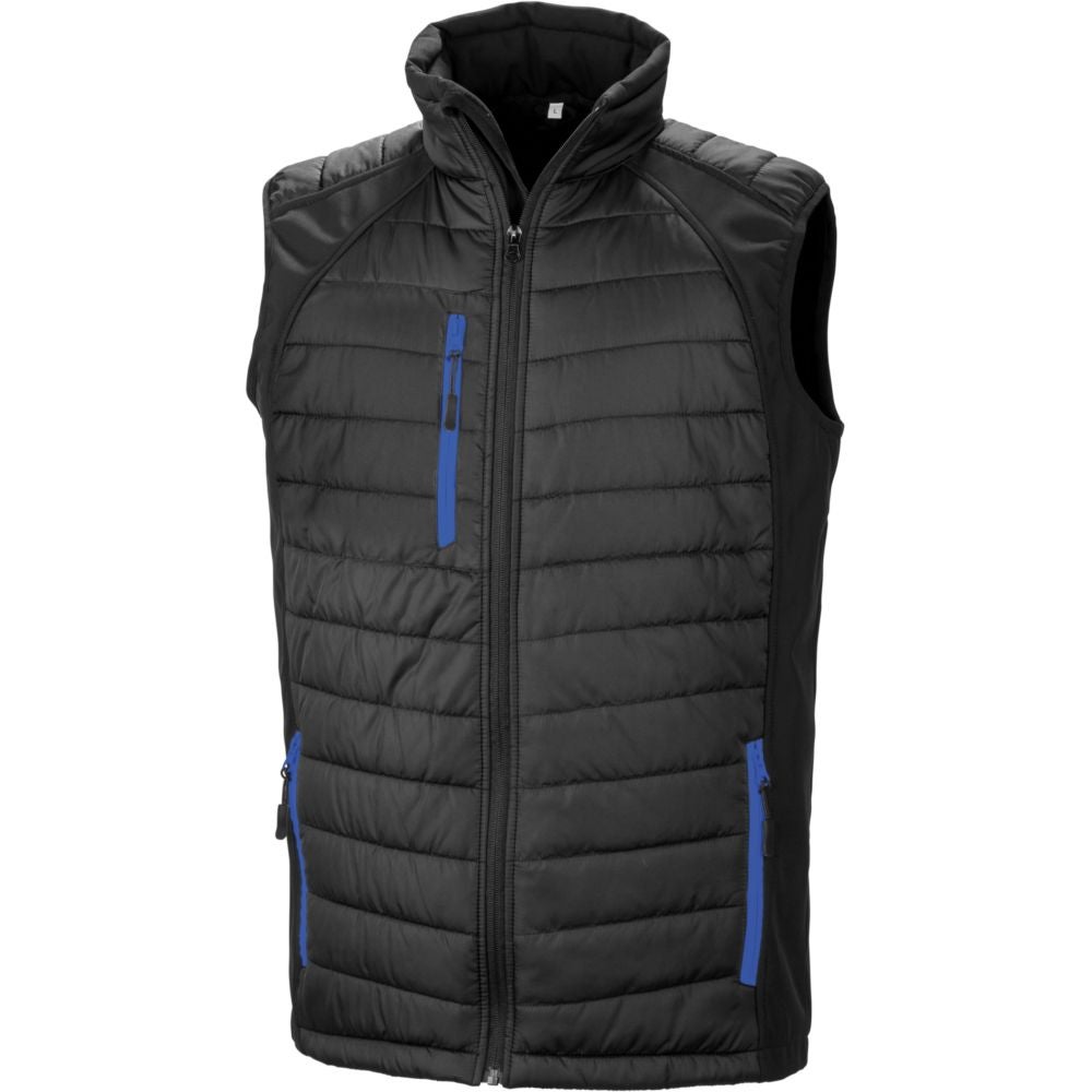 Gilet matelassé softshell Result BLACK COMPASS Noir / Bleu Royal XXL ...