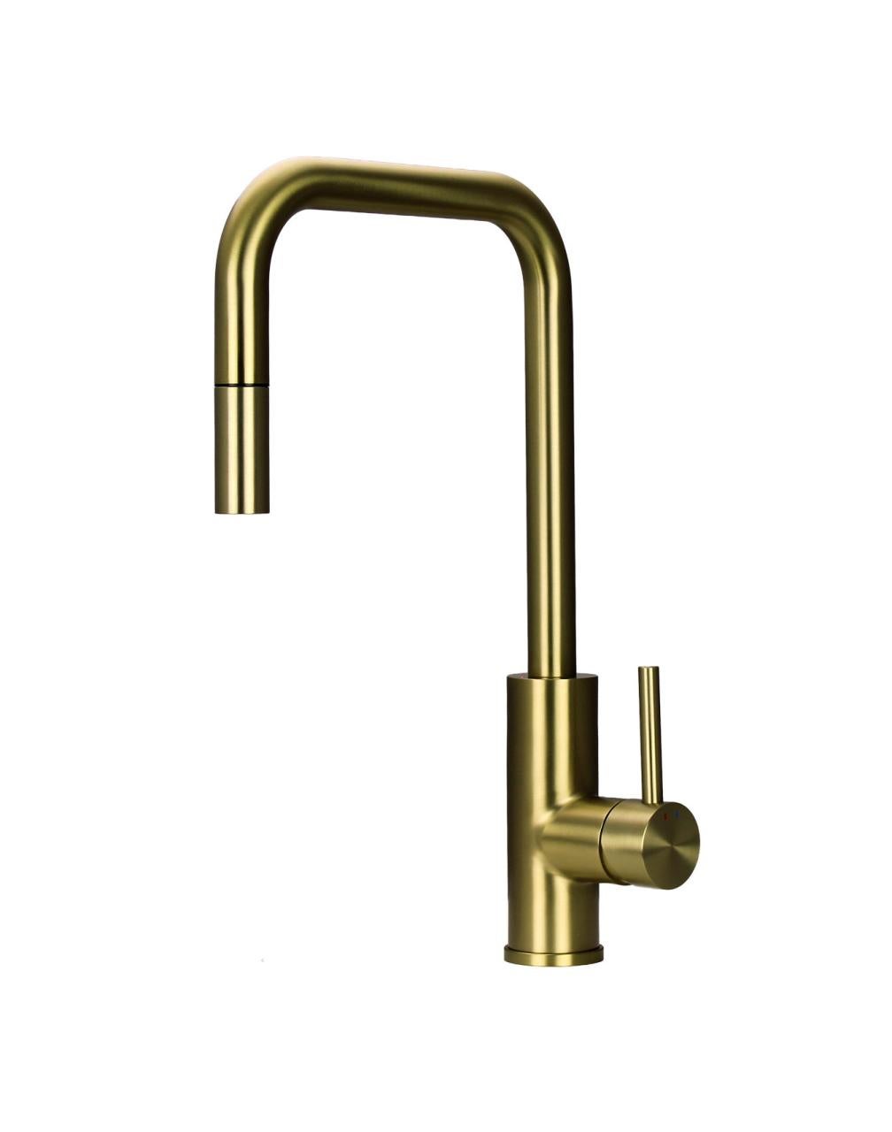 Pure.Sink Luxion Robinet de cuisine dore carre avec bec extractible ...