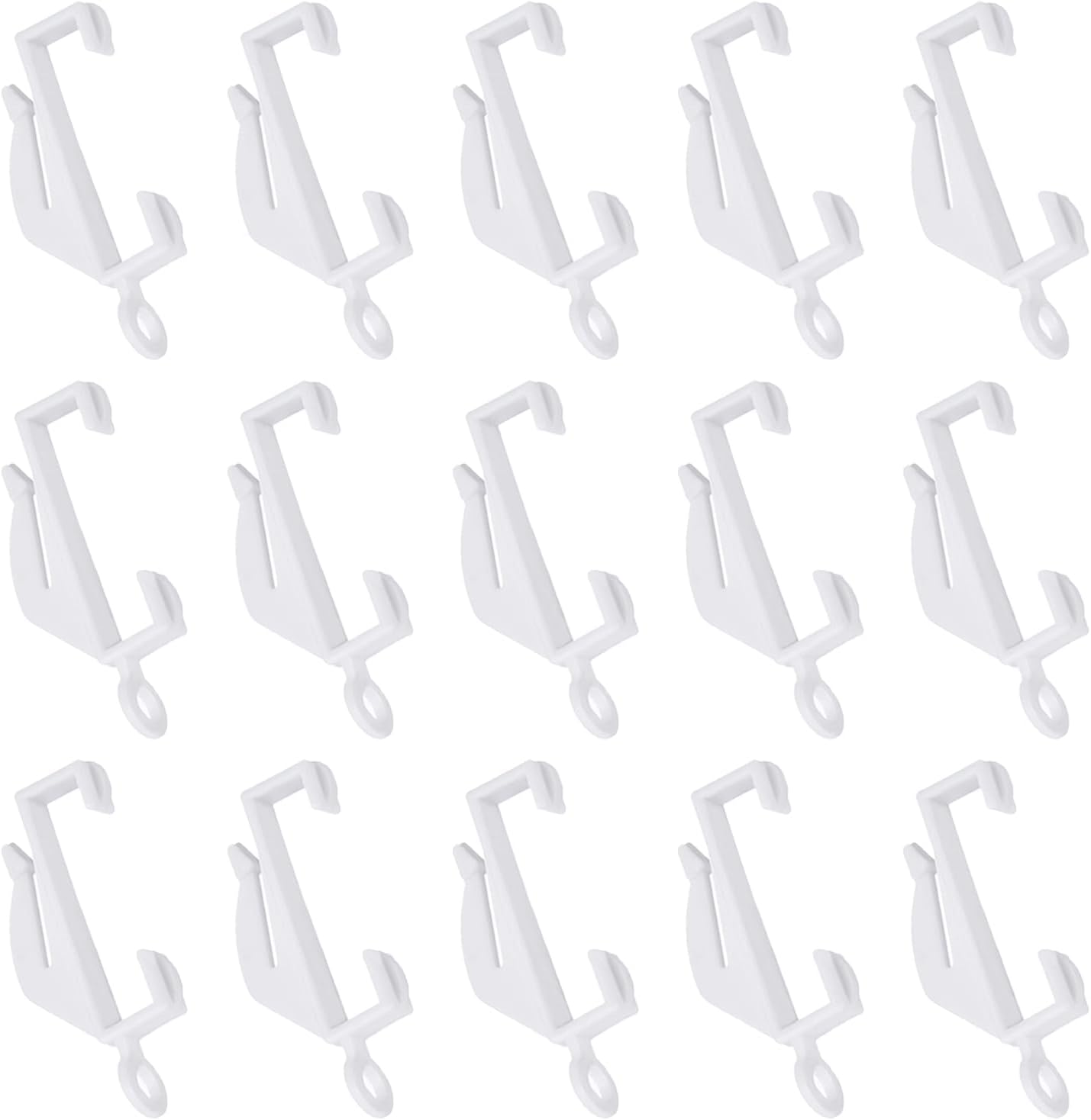 100 Pièces Blancs Crochets de Rail de Rideau, Plastique Crochet ...