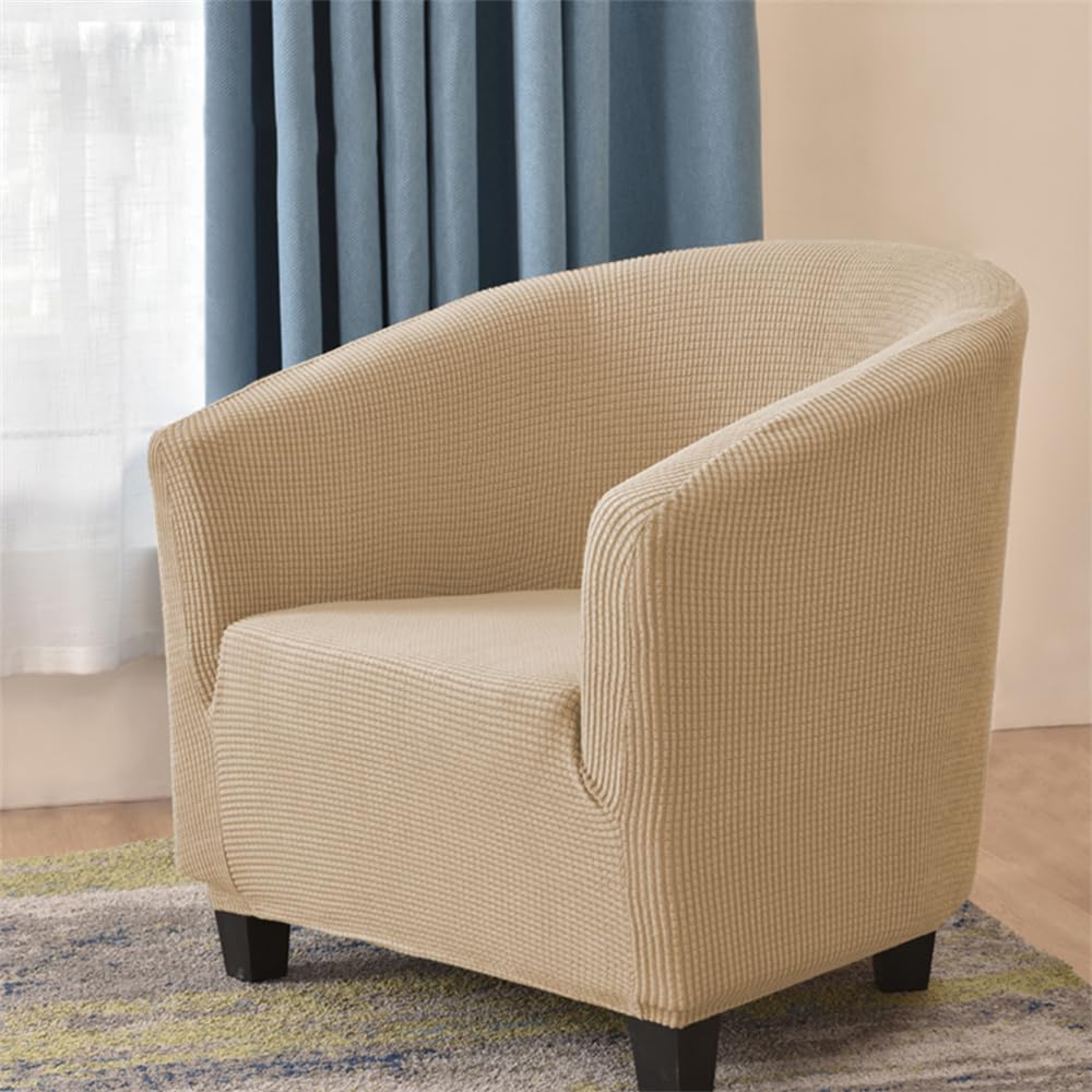 Funda elástica sillón Chesterfield jacquard color liso 1 plaza salón ...