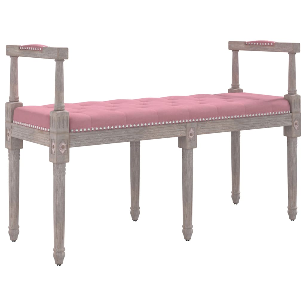 Banc banquette 110 x 40 x 70 cm velours rose 02_0010600 | Leroy Merlin