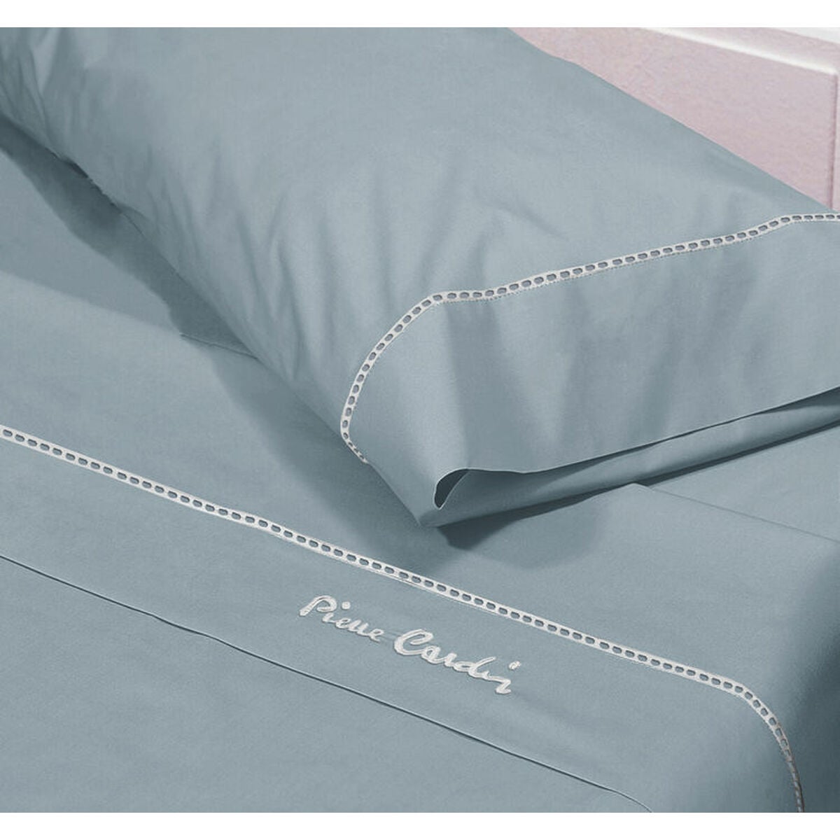 Jeu de draps Pierre Cardin ARCADIA Gran lit 2 persones Bleu | Leroy Merlin