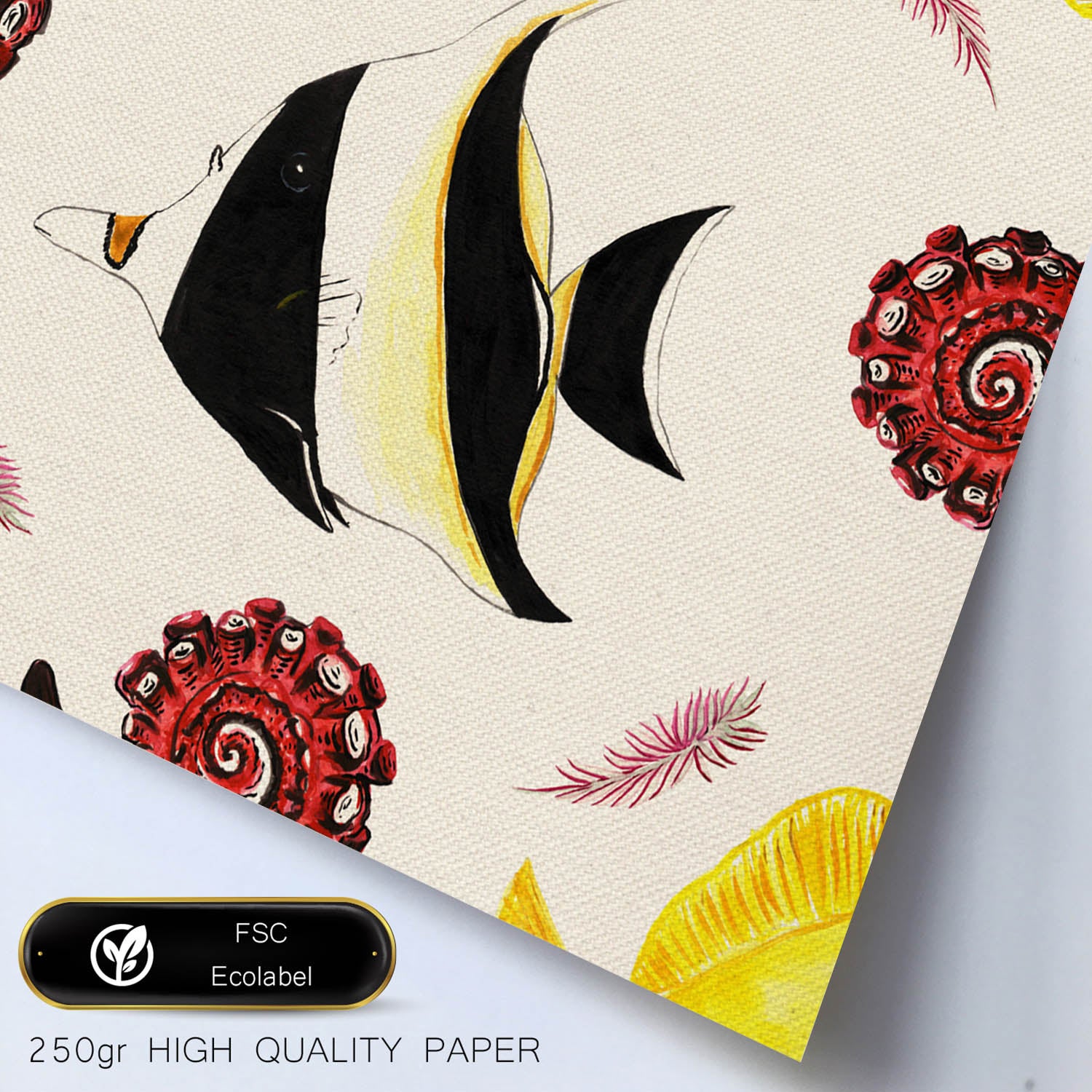 Carré Avec Des Dessins De Poisson. Pecceito Fish Fiche, Illustré De ...