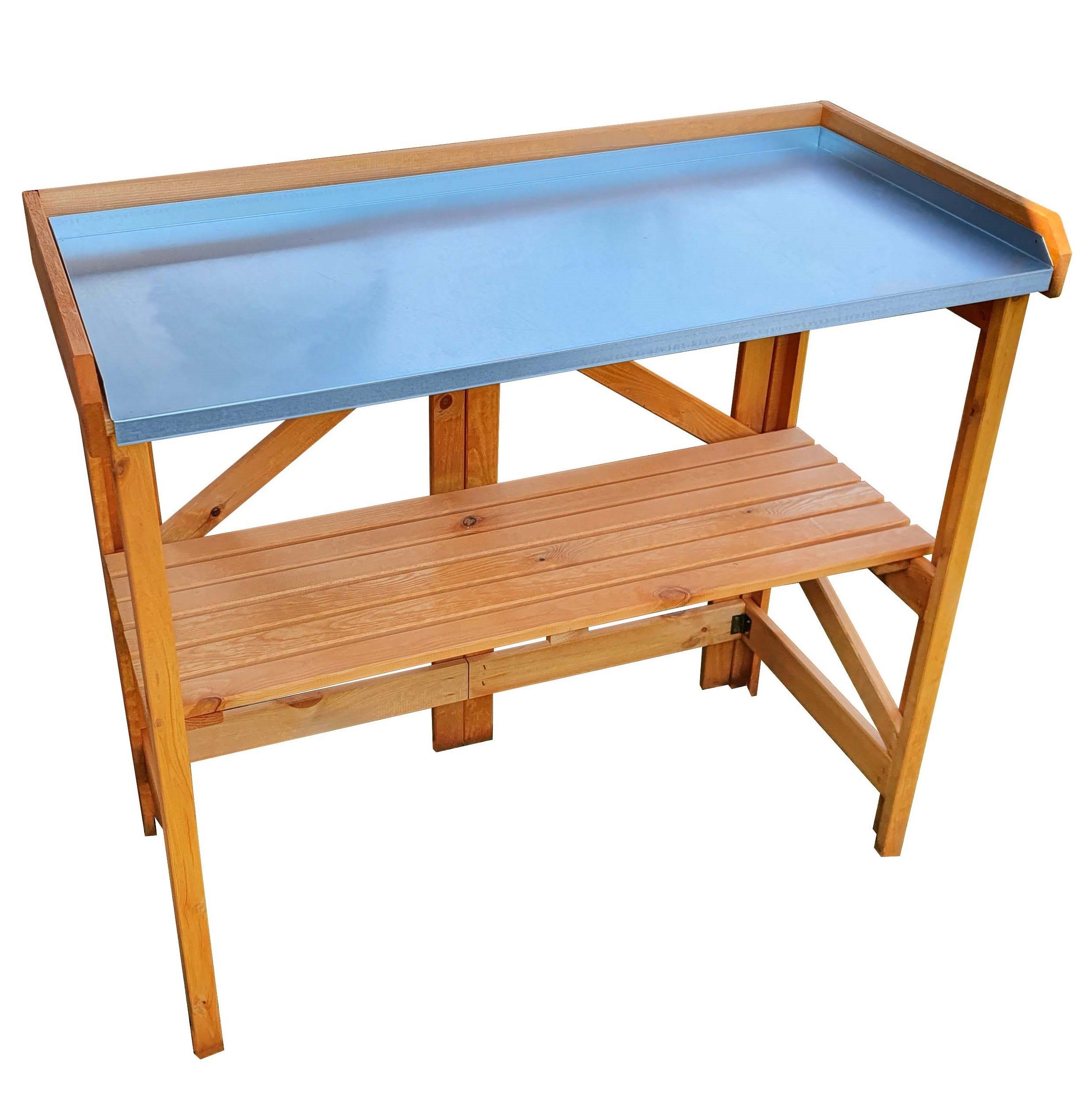 Table de plantation pliable avec surface de travail galvanisée | Leroy ...