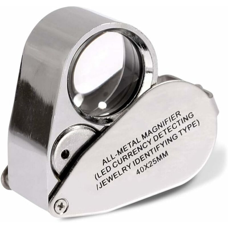 Loupe de bijoutier - 40x - Pliante pour bijoux - Avec lumière LED ...