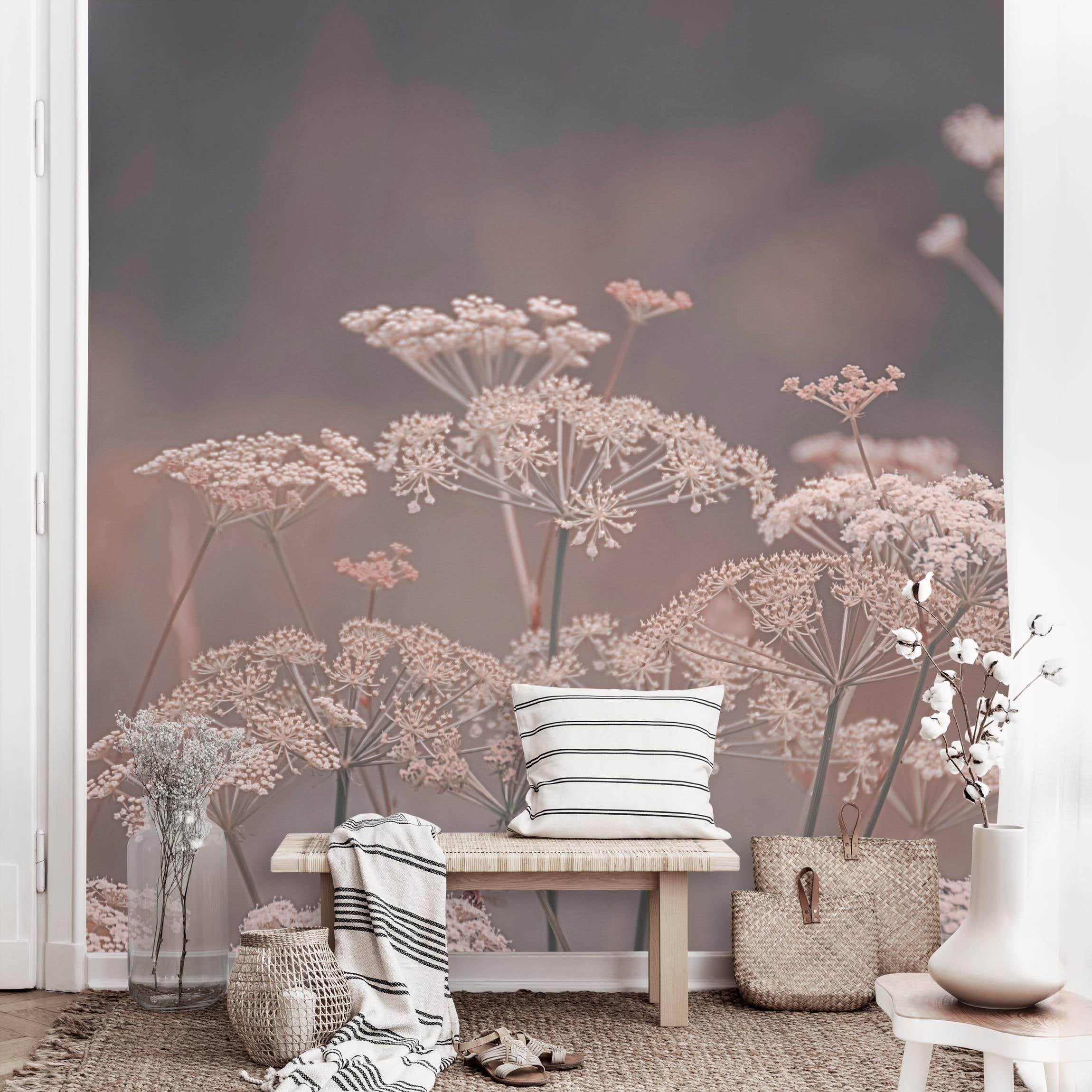 Papier peint panoramique fleurs fleuri apiaceae sauvage 343 - salon ...