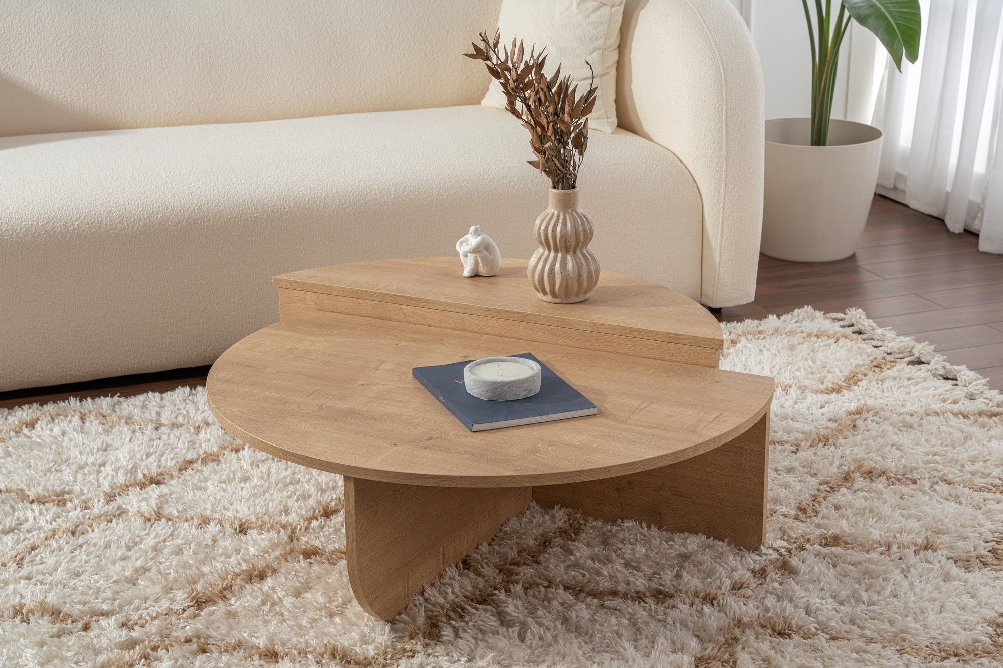 Table basse design Restine L90cm Chêne clair | Leroy Merlin