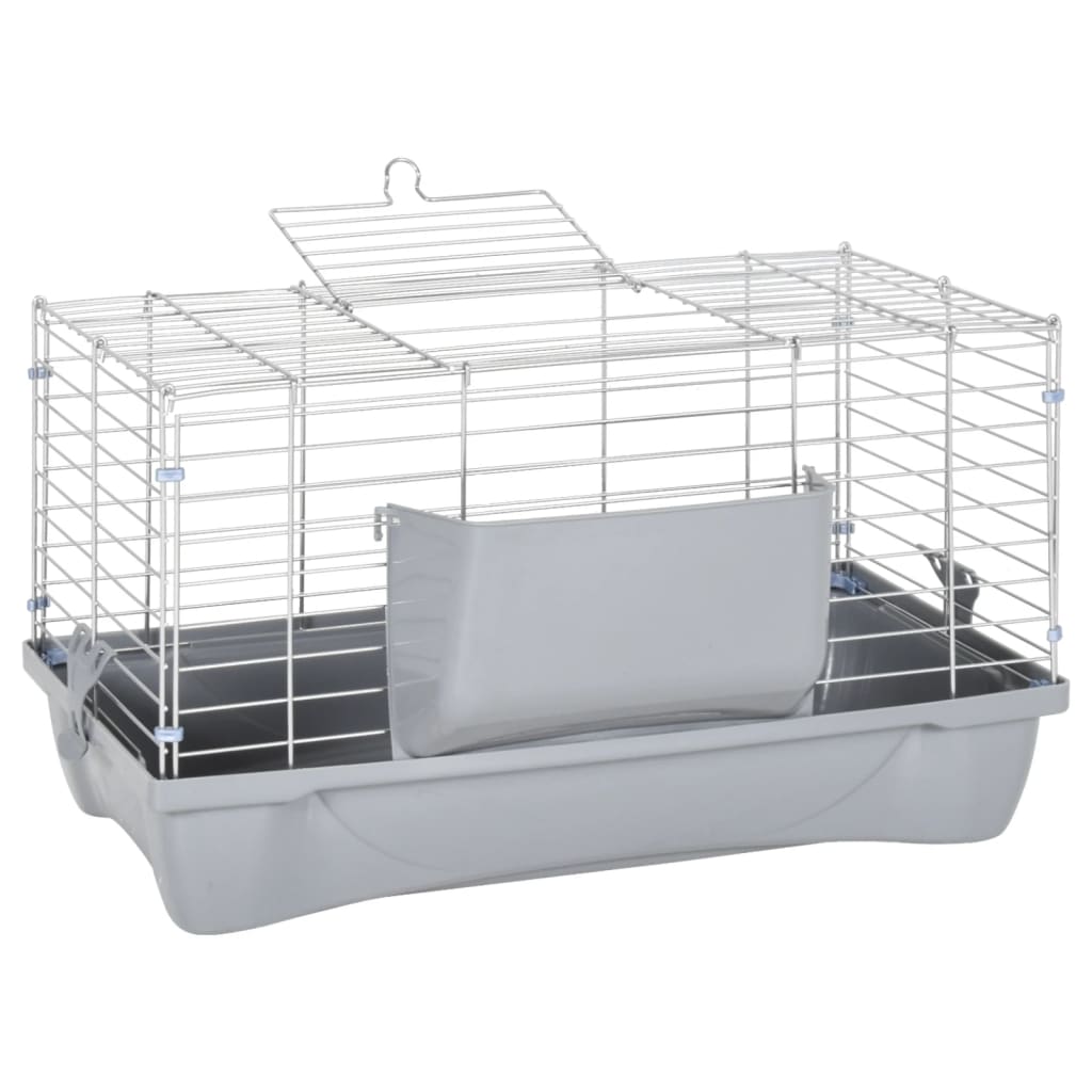 Cage pour petits animaux gris 58x32x31 cm PP et métal CFW66274 | Leroy ...