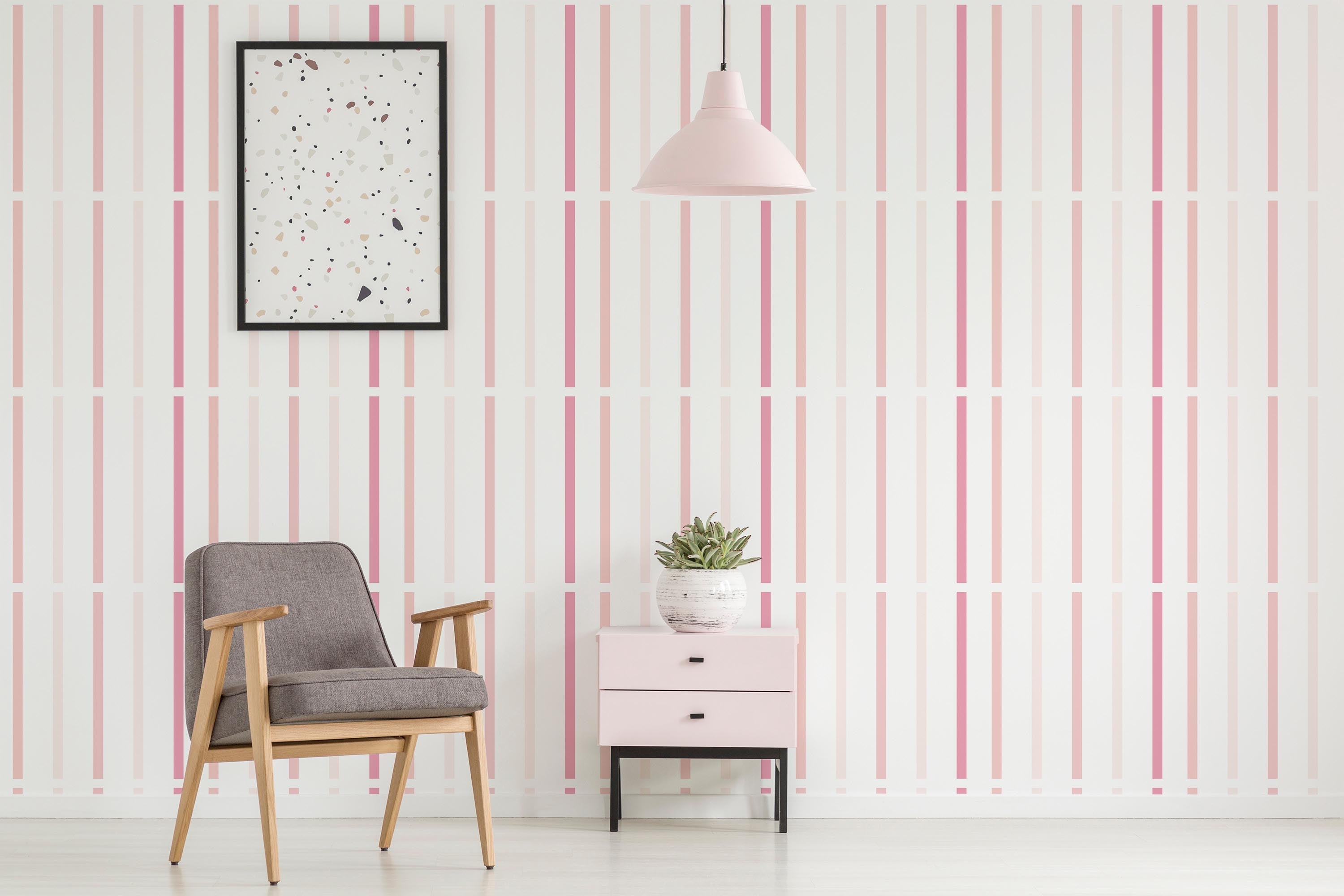 Blush Stripe Wallpaper | Leroy Merlin