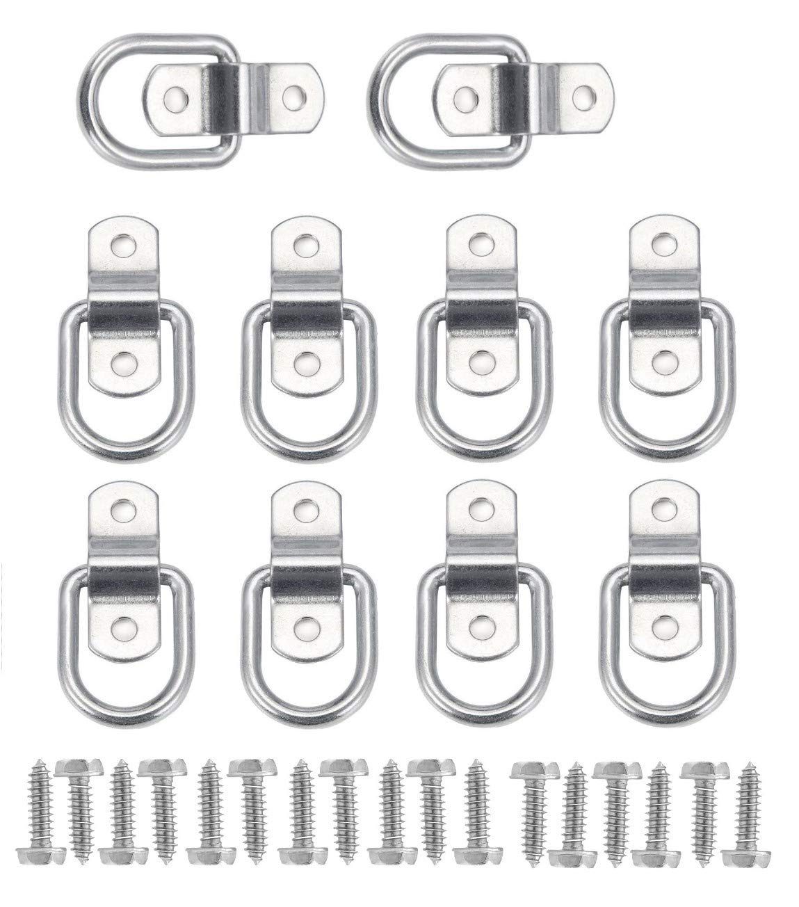 10 anillos de anclaje para remolque con anilla en D,forjados,con 20 ...