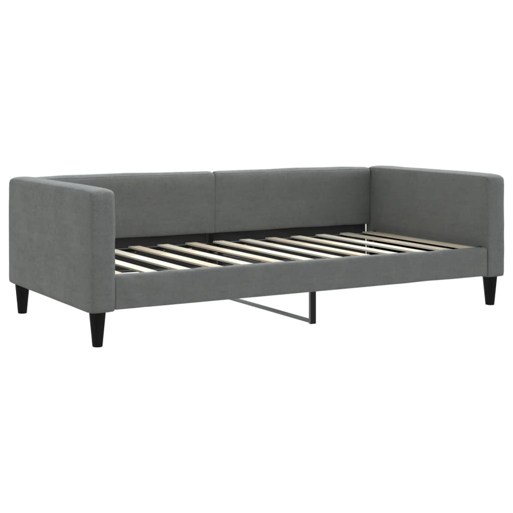 Lit simple | Lit adulte | Lit de repos gris foncé 100x200 cm tissu ...