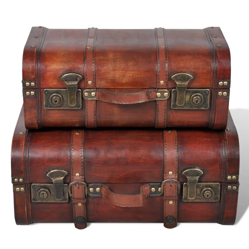 Baúl cofre de madera vintage marrón 2 unidades | Leroy Merlin