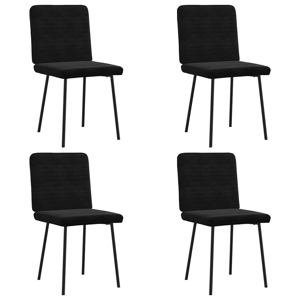 Chaises à manger lot de 4 Noir Velours | Leroy Merlin