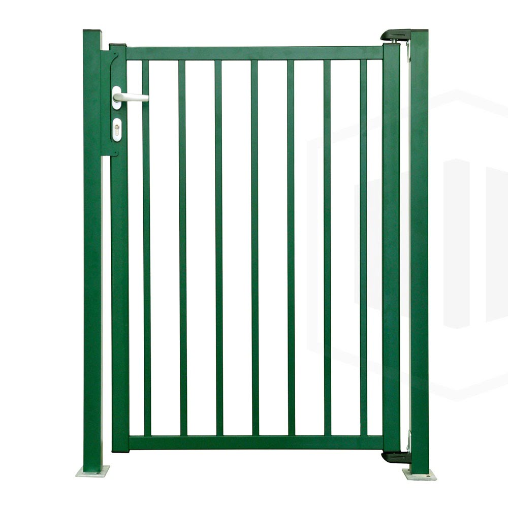 Portillon aluminium barreaudé "Pro" Haut 180 x Larg 100 cm - Vert 6005 ...