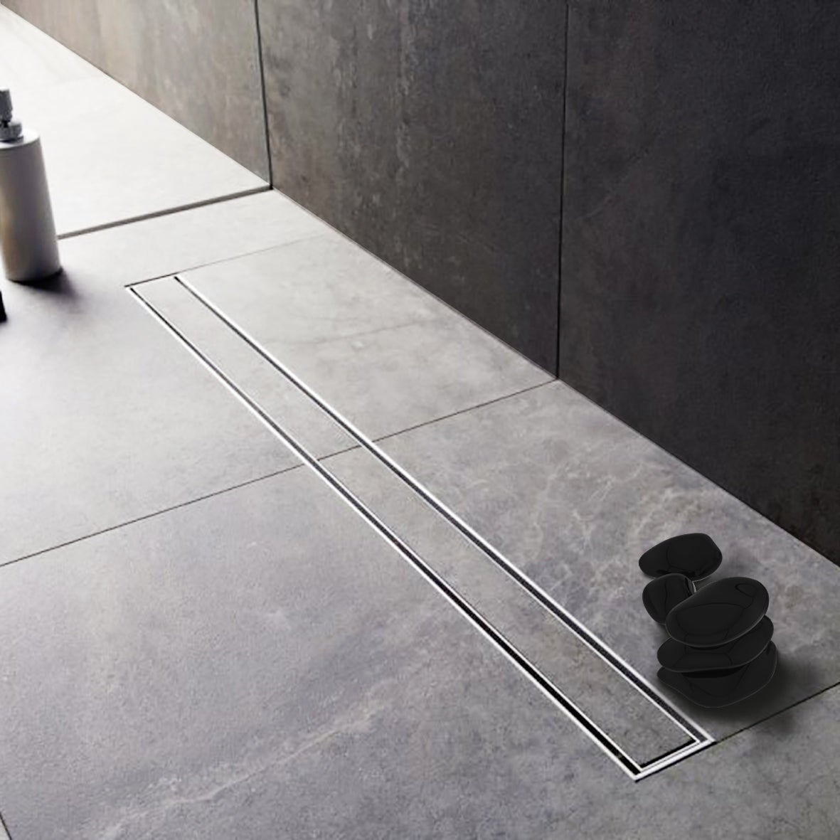 Gouttière à carreler en acier inoxydable 80 cm avec siphon inspectable ...