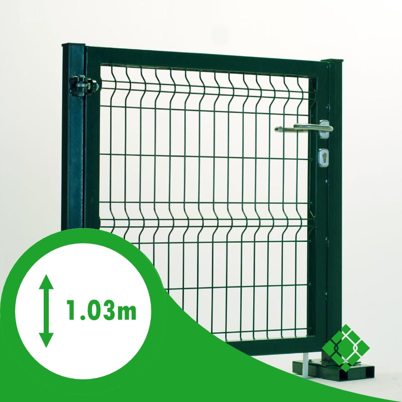 Portillon H 1.03m/L 1.00m couleur Vert avec 2 poteaux platines ...