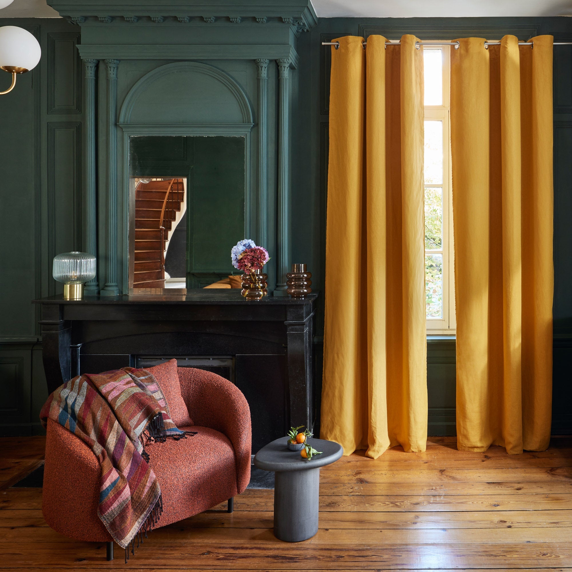 Rideau oeillets doublé occultant en Lin lavé CARLINA 140x270 cm | Leroy ...