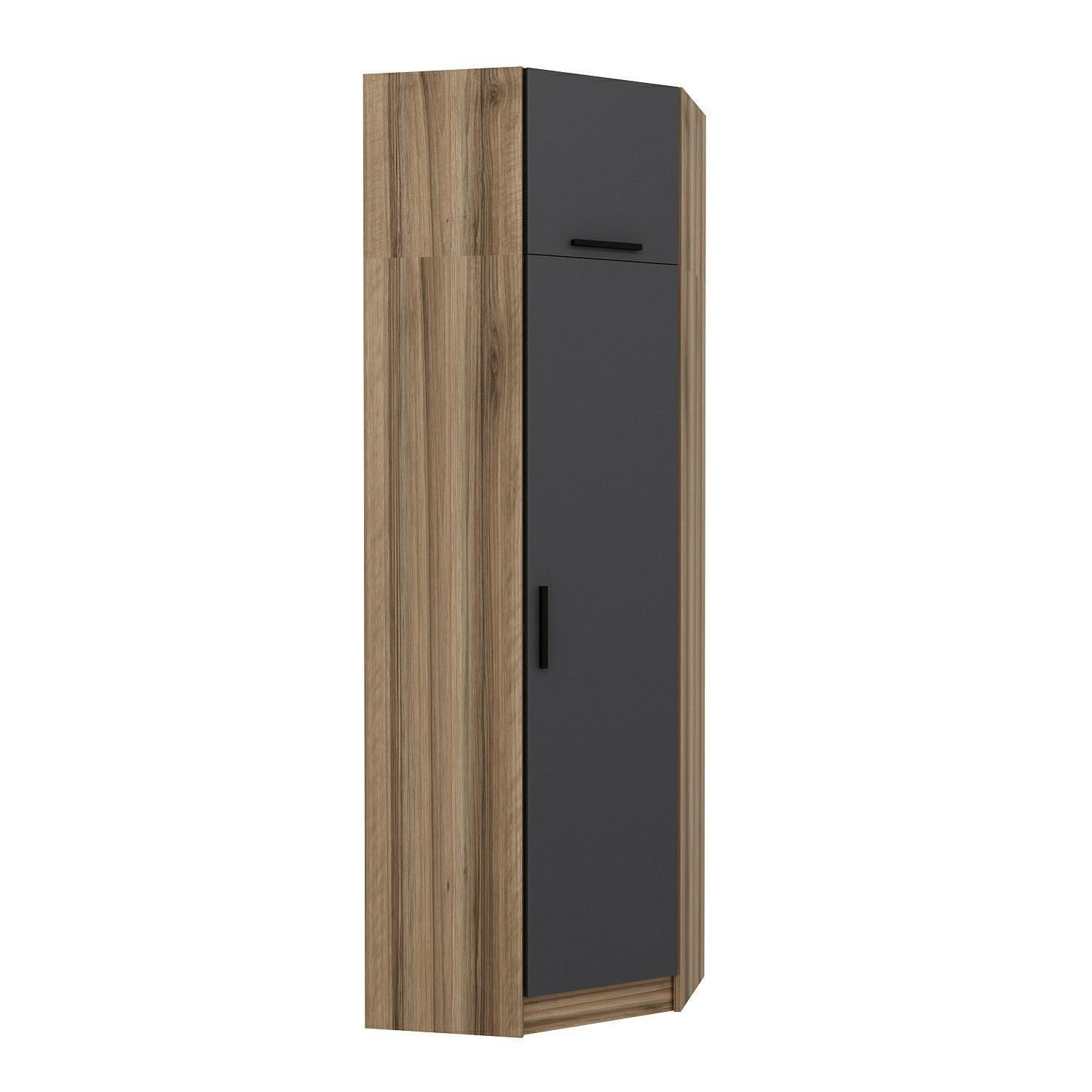 Armoire d'angle 1 porte battante et 1 porte basculante Minel L74xH235cm ...