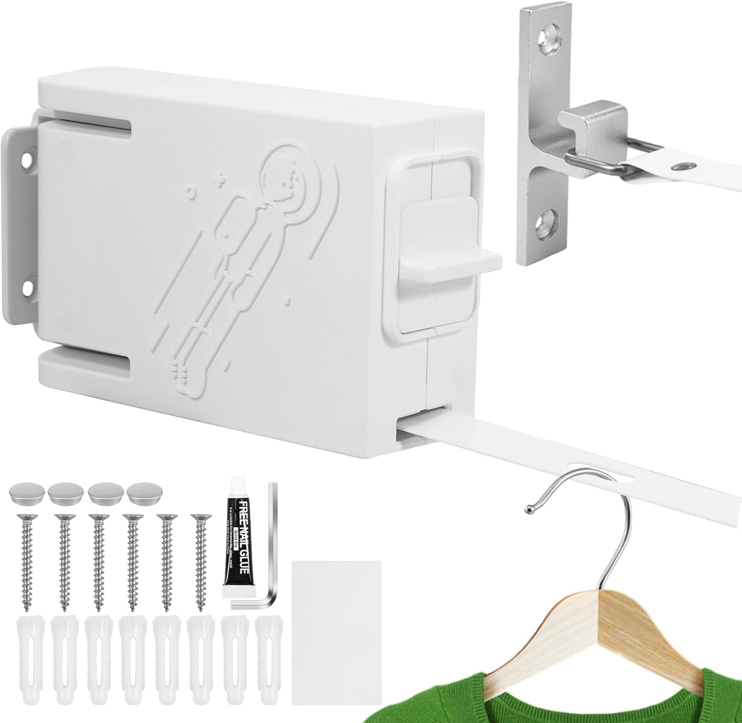 Corde à Linge Rétractable 4M Fil Linge Retractable à Pliage 180° mit 34 ...