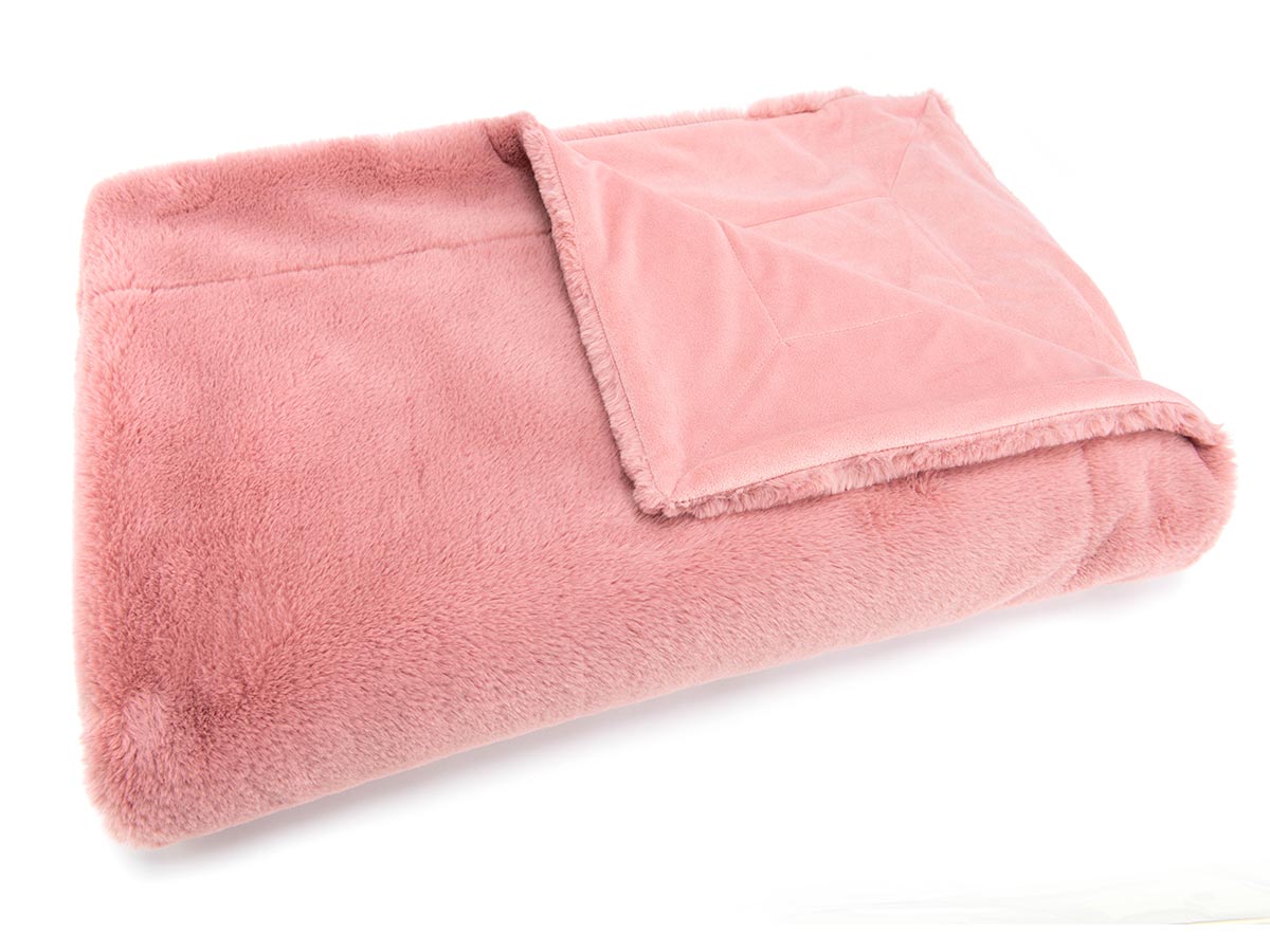 Plaid Luxe 130 x 170 cm Rose - Amadeus | Leroy Merlin