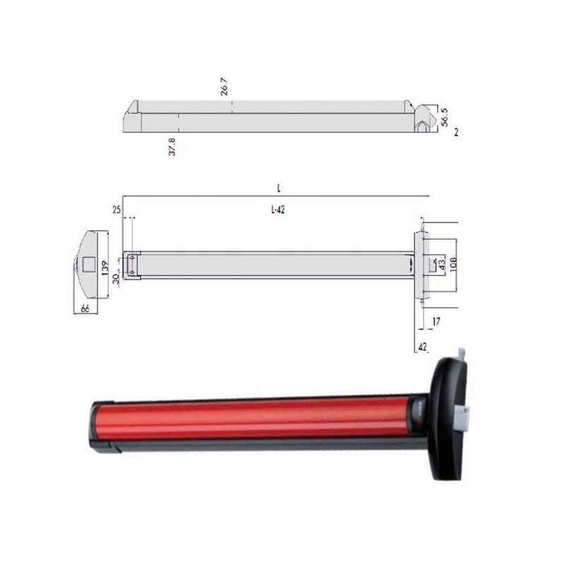 Barra de agarre Fast Touch 120 Lat+Vert 59811-10-0 Cisa | Leroy Merlin