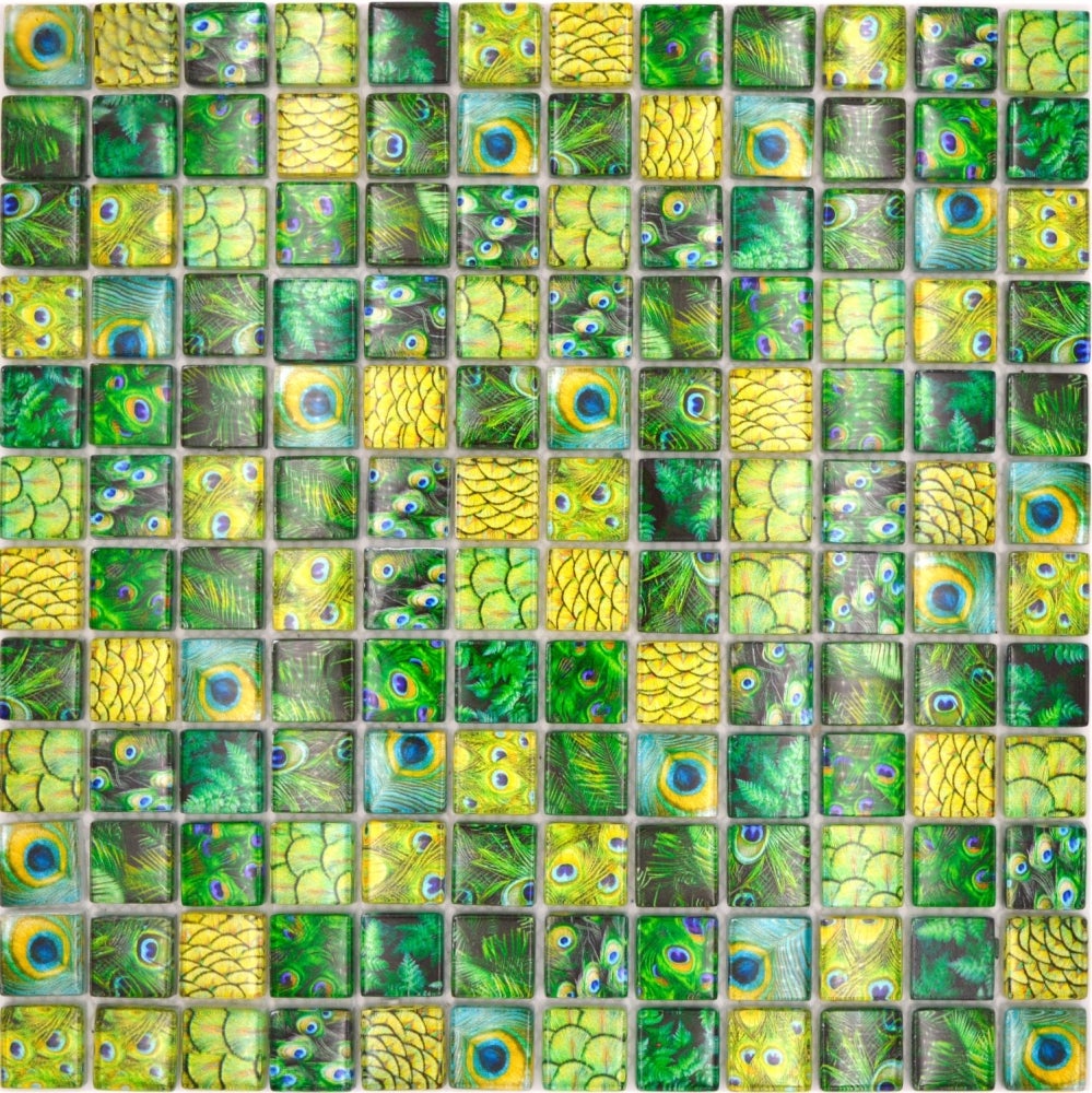 Mosaïque de paon vert brillant carrelage mural cuisine salle de bain ...